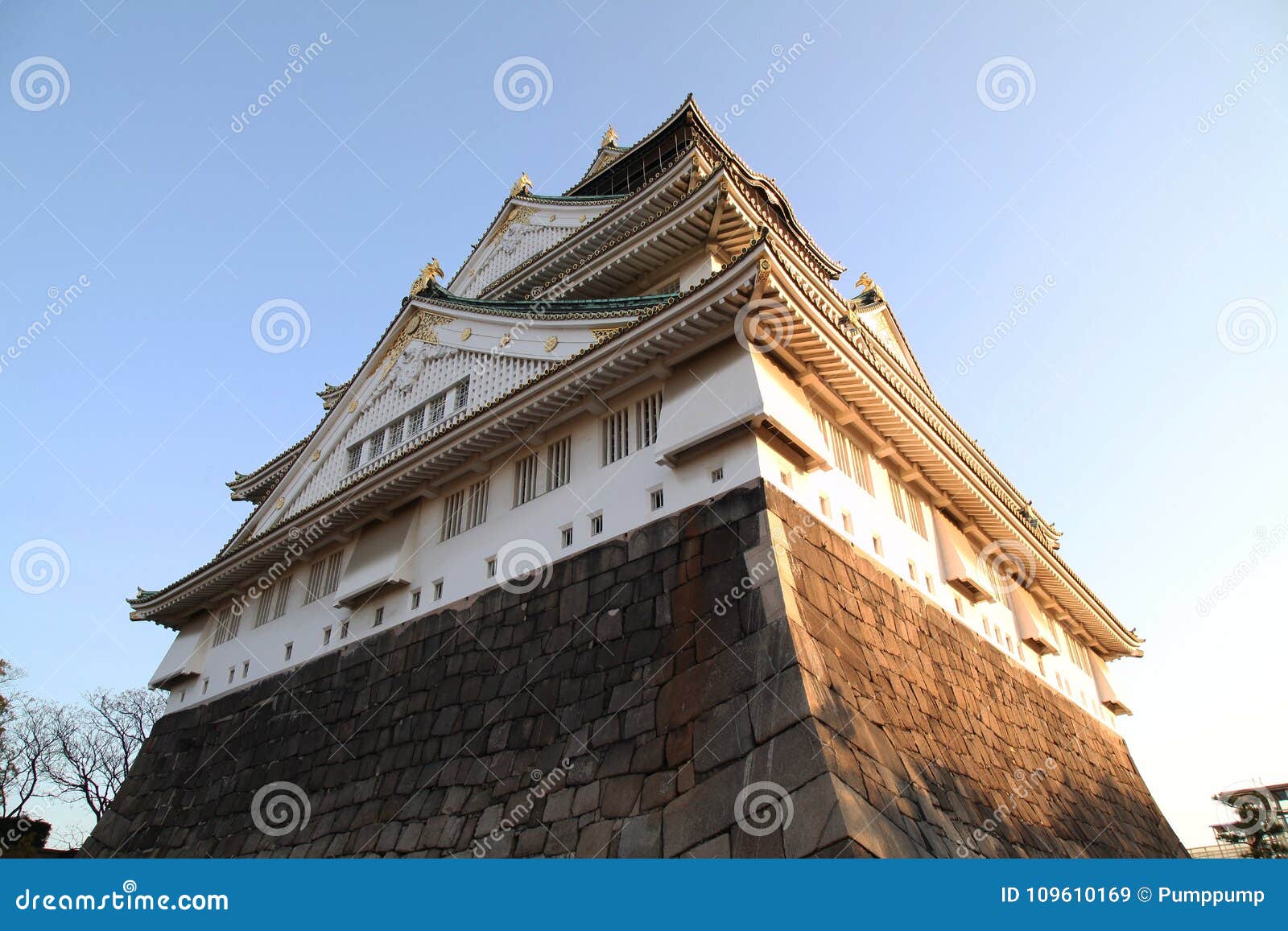 Look side osaka castle stock image. Image of historical - 109610169