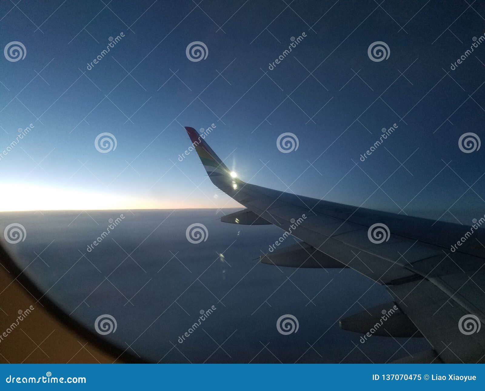 Look at the Sky on the Plane. Stock Image - Image of tourism, light ...