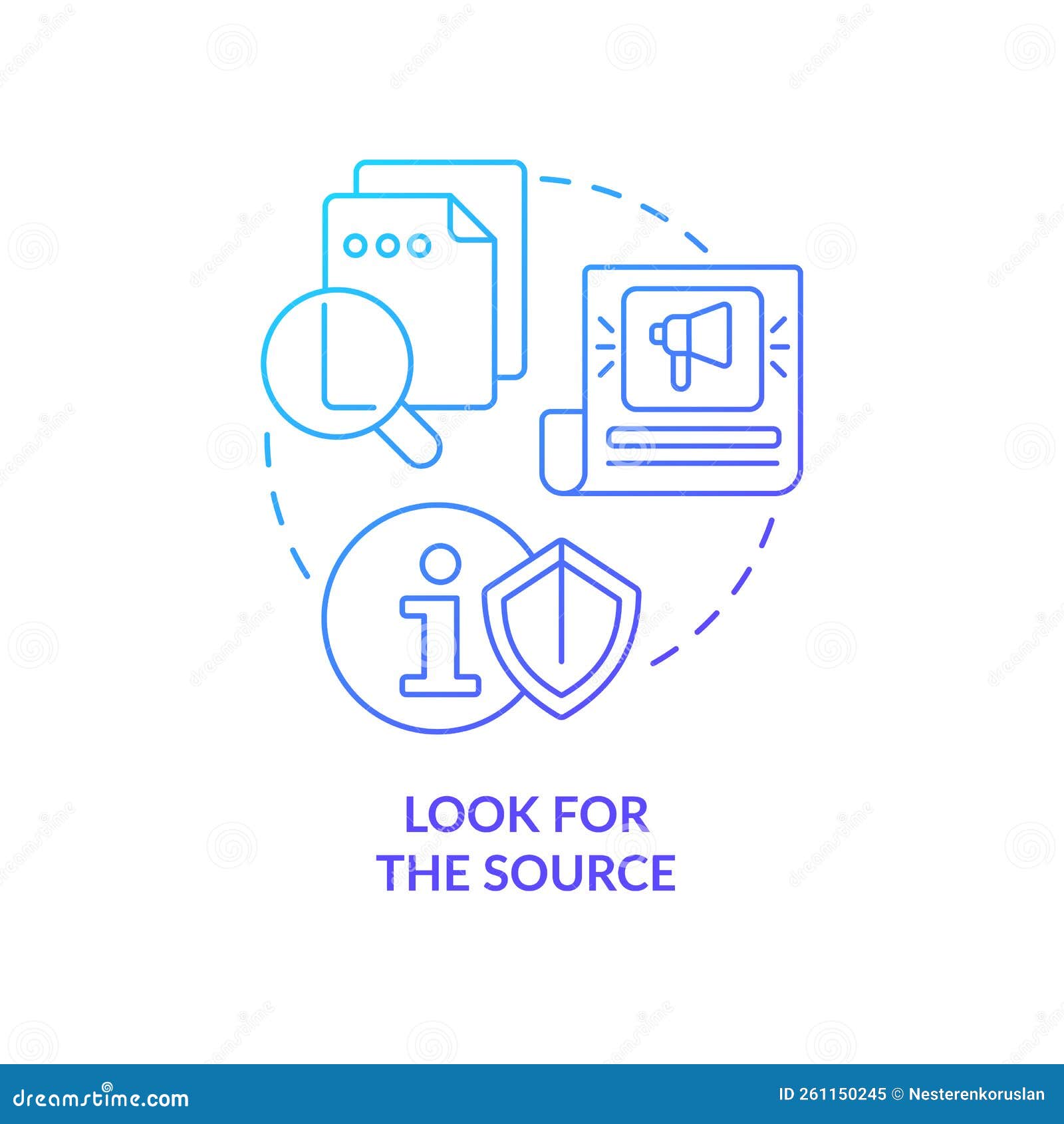 Look for Source Blue Gradient Concept Icon Stock Vector - Illustration ...