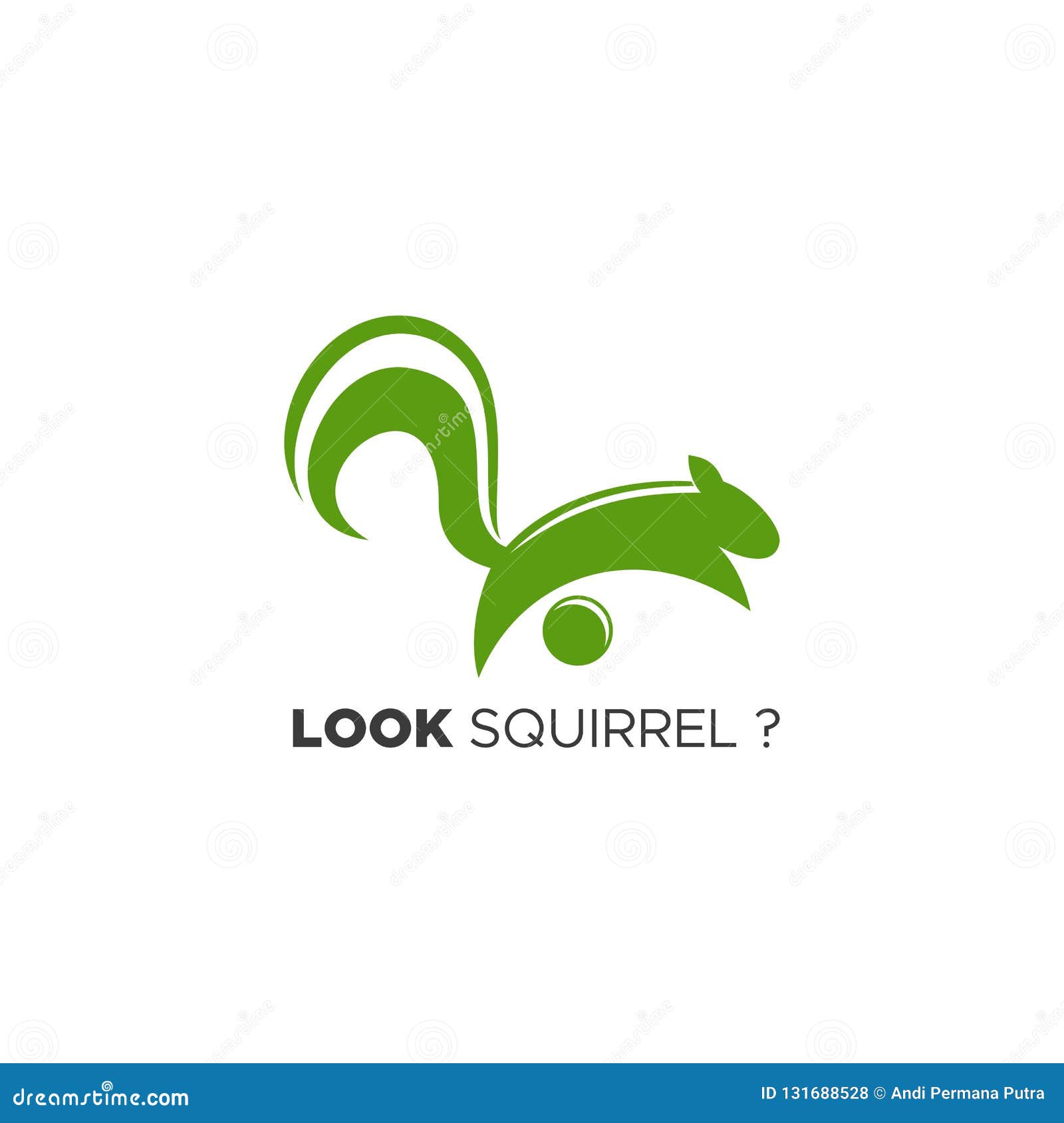 Look Squirrel Logo Vector Design Stock Vector - Illustration of flat, cute: 131688528