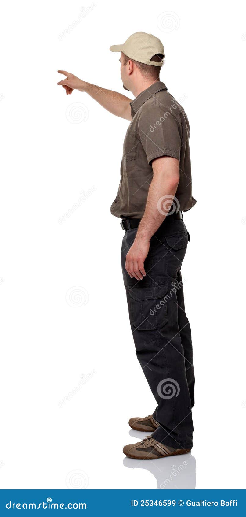 Look there stock image. Image of pointing, uniform, white - 25346599