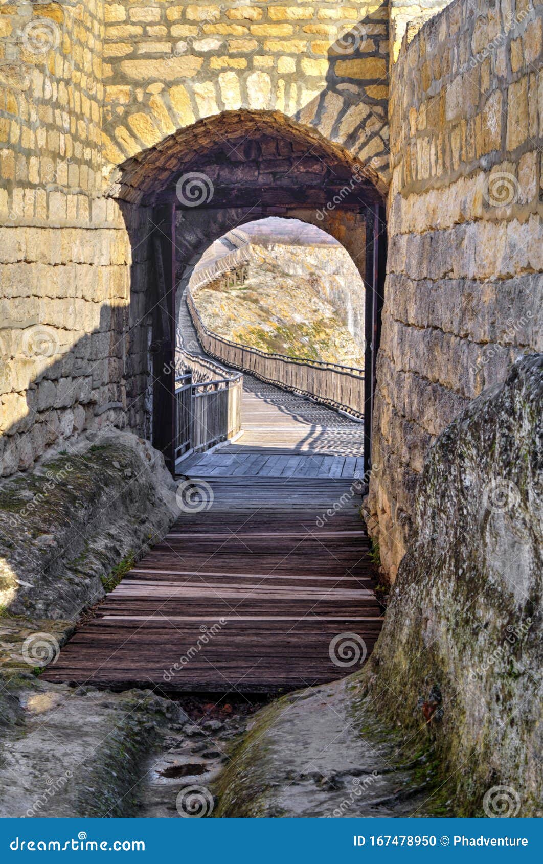 A Look Thru an Opened Stone Gate Stock Photo - Image of attraction ...