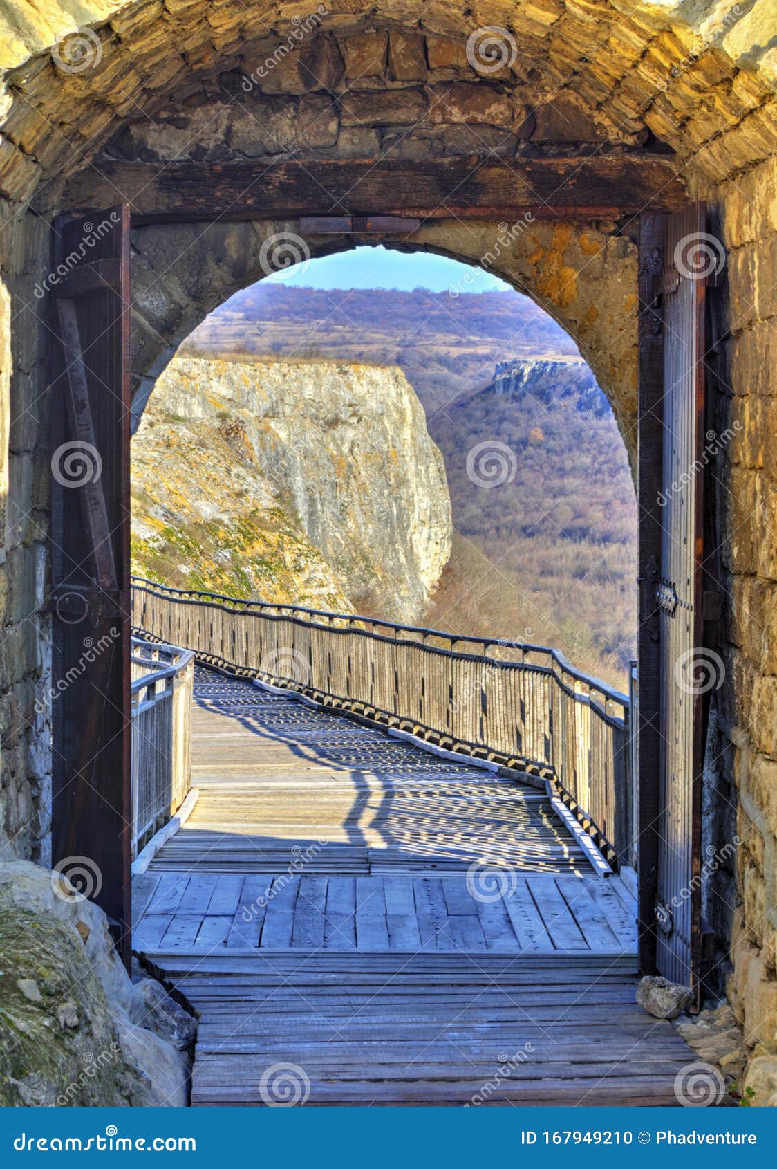 A Look Thru an Opened Stone Gate Stock Photo - Image of fort, gothic ...
