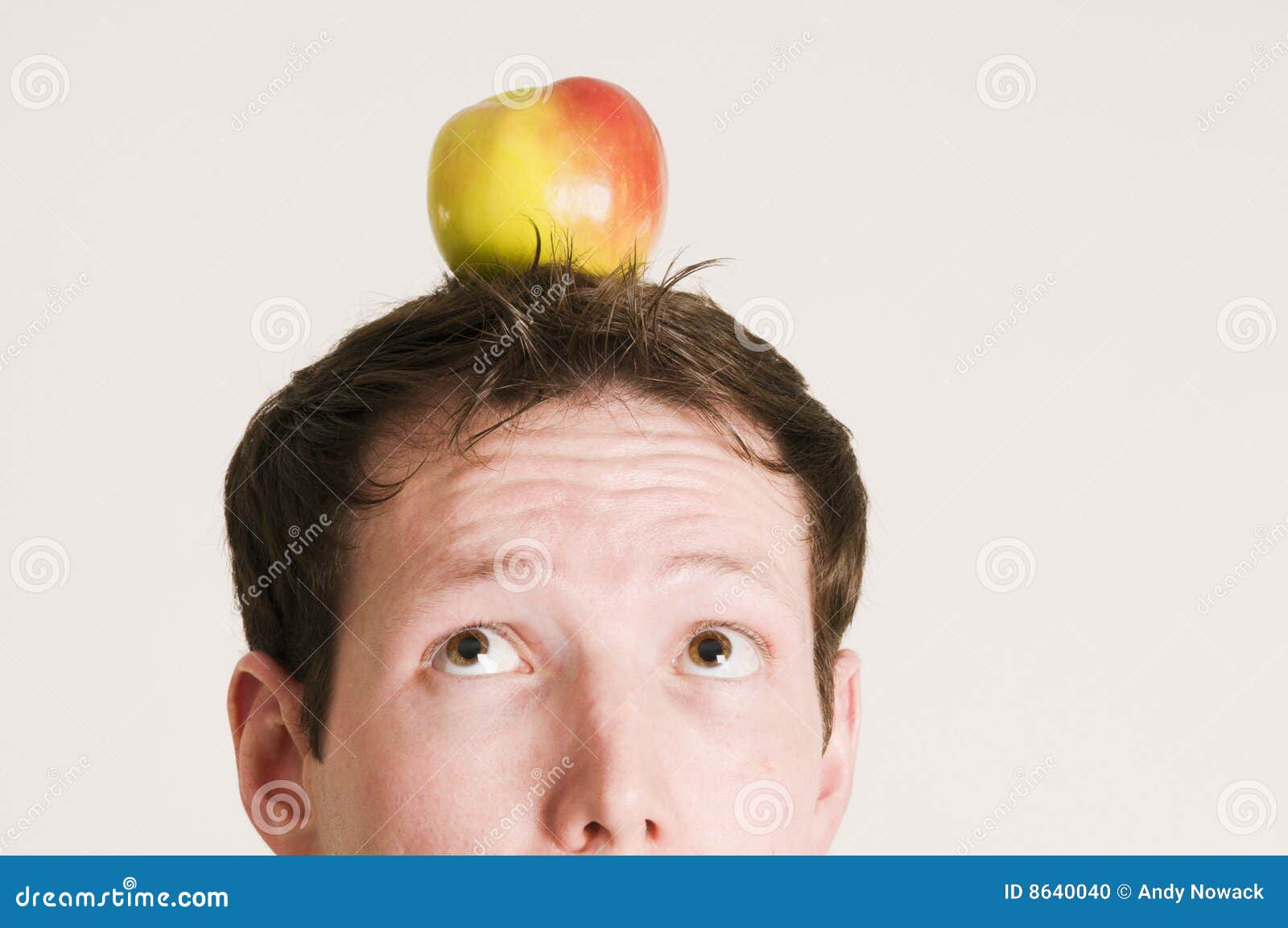Look to the apple on head stock photo. Image of healthy - 8640040