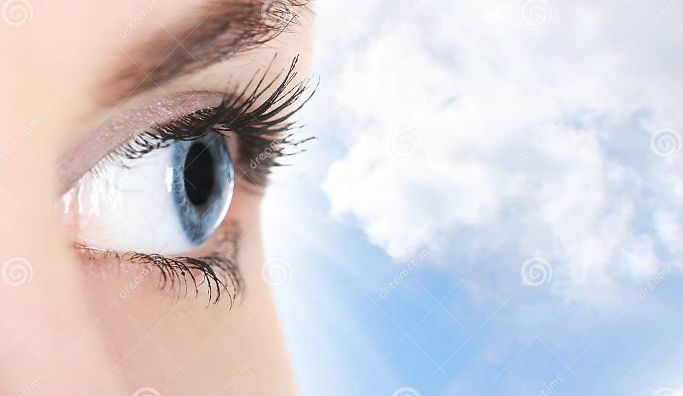 Look to the sky stock photo. Image of lens, female, people - 9003746