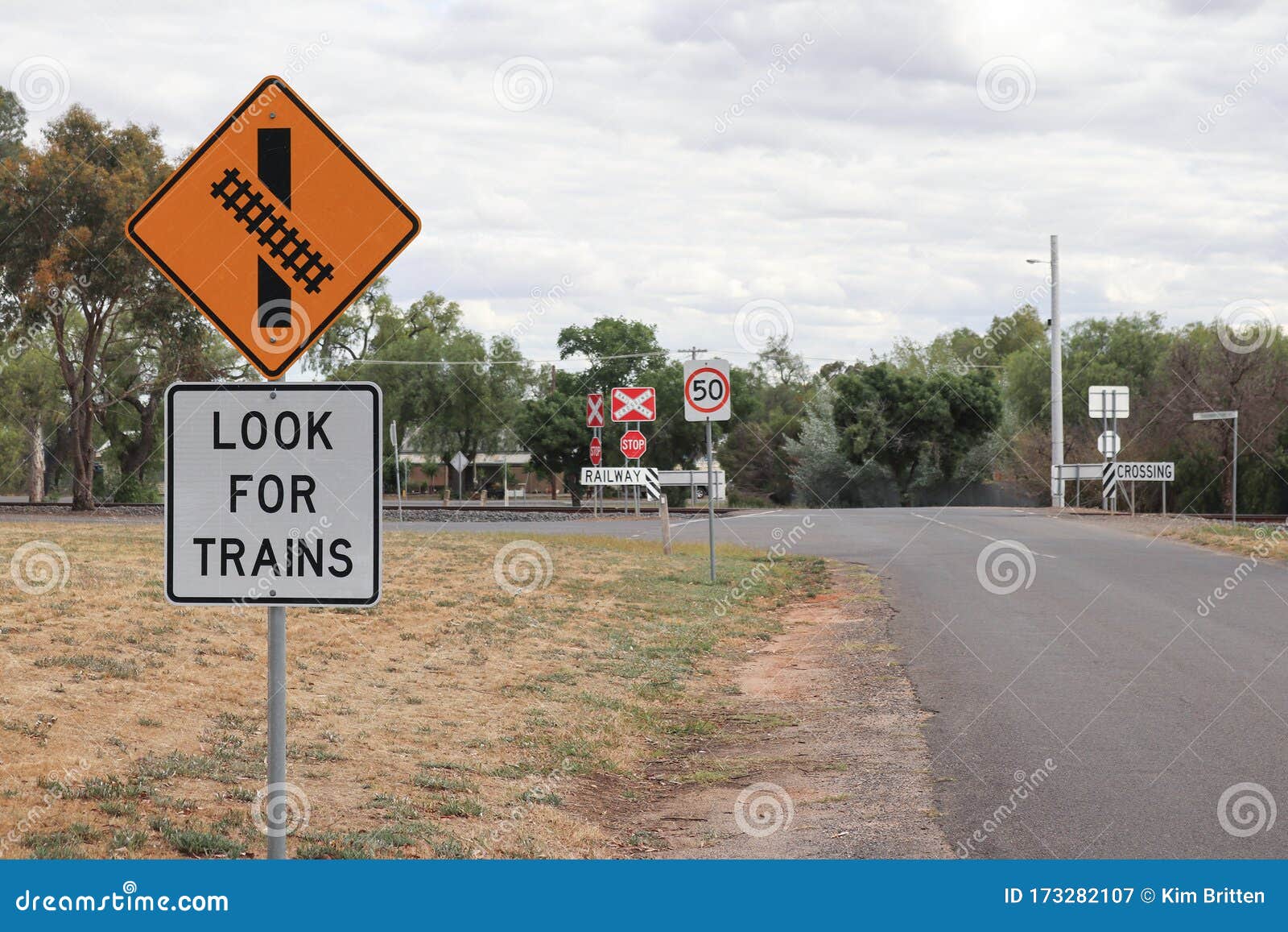 Look for Trains and Other Warning Signs Approaching a Railway Crossing ...
