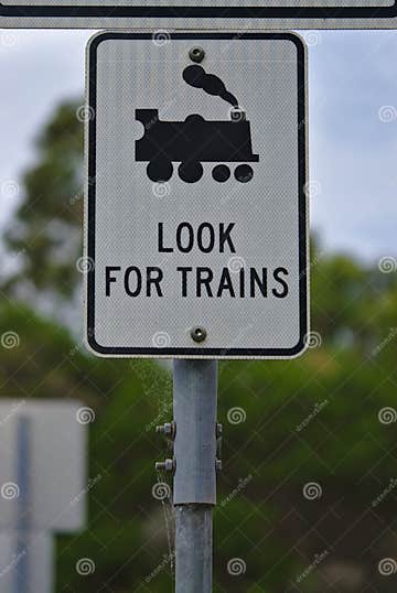 Look for Trains Sign in Square Shape Stock Image - Image of caution ...