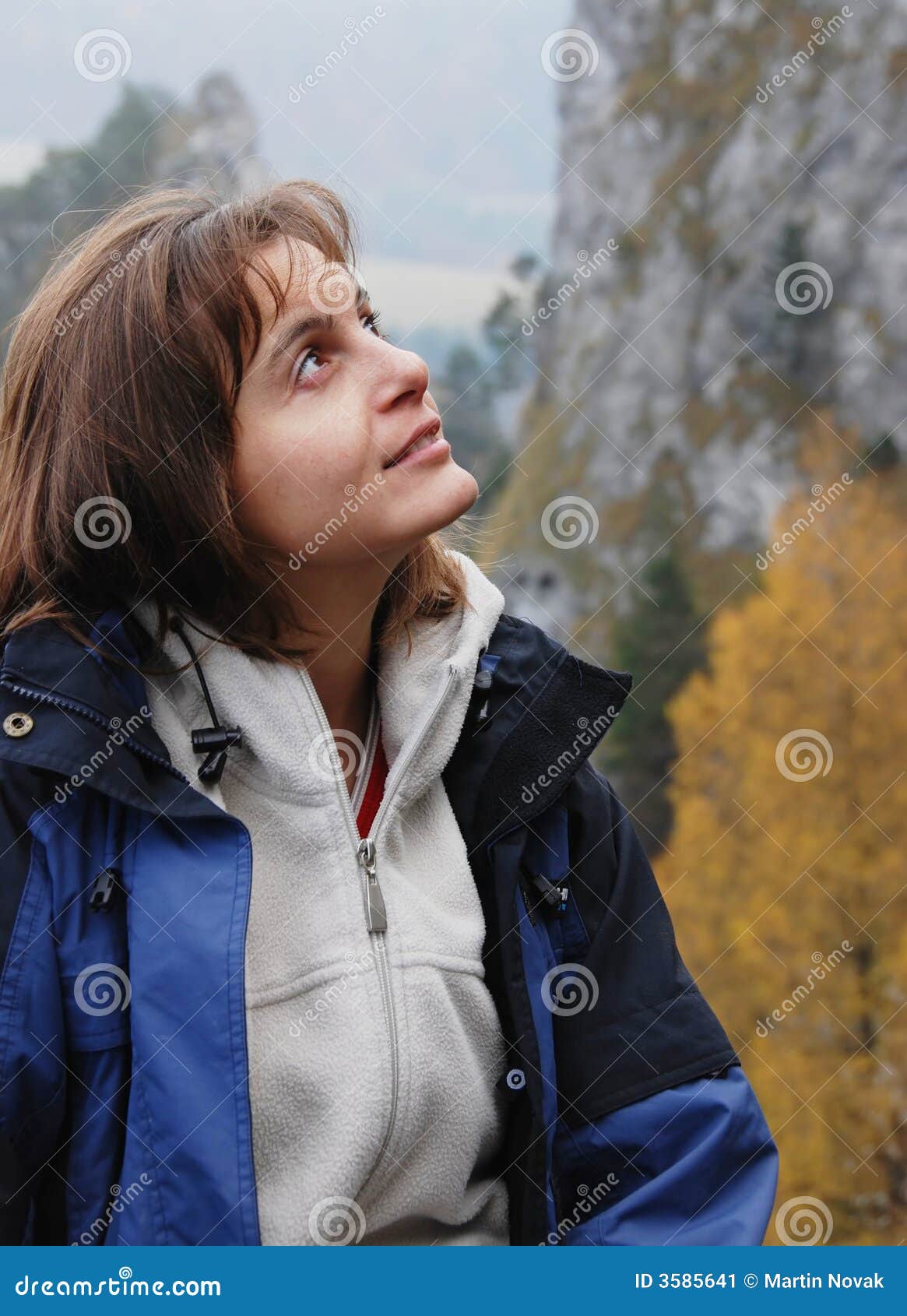 Look up stock image. Image of women, dreaming, cold, natural - 3585641