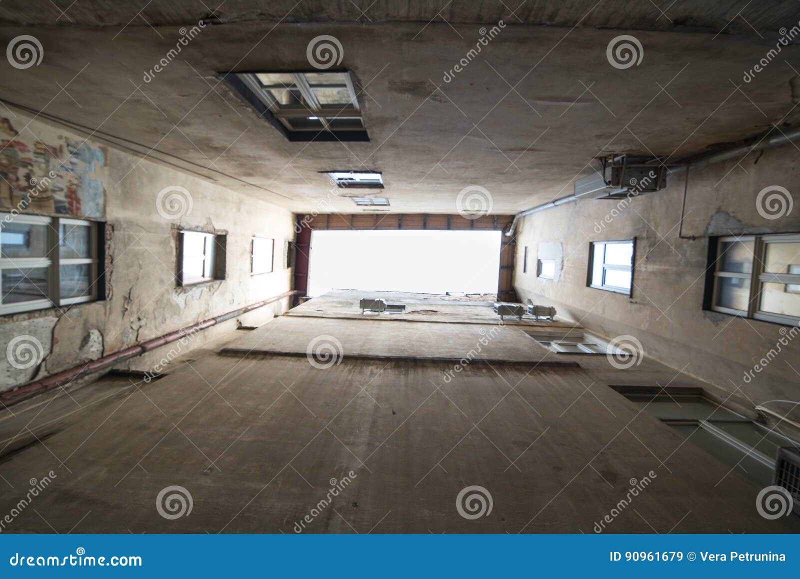 Look Up from the Building City Block Stock Image - Image of apartment ...