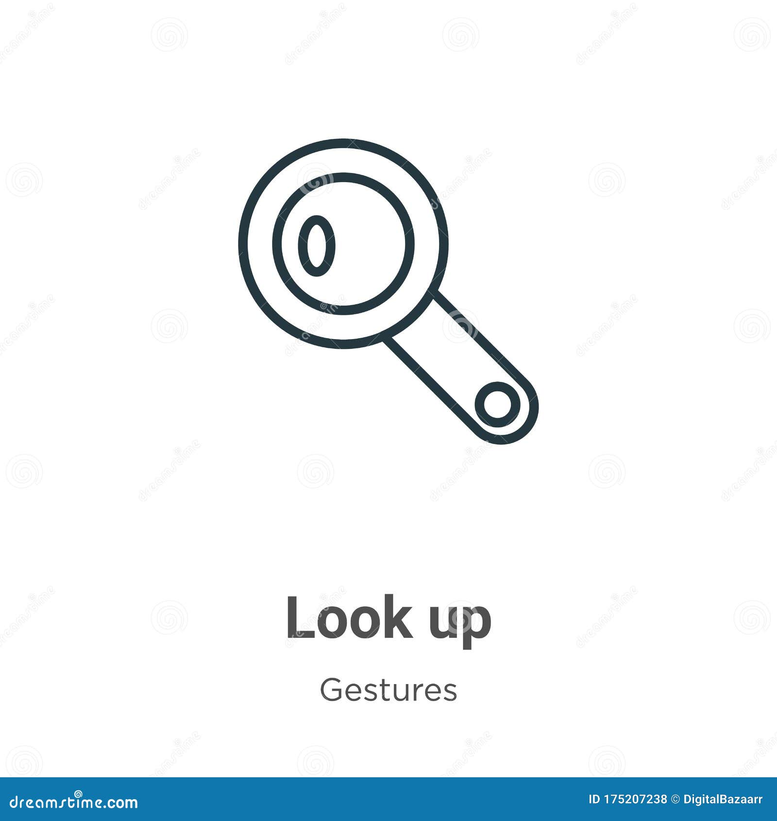 Look Up Outline Vector Icon. Thin Line Black Look Up Icon, Flat Vector ...
