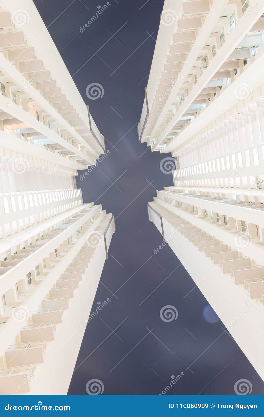 Look Up View of Hdb Flat in Singapore at Night Stock Image - Image of ...