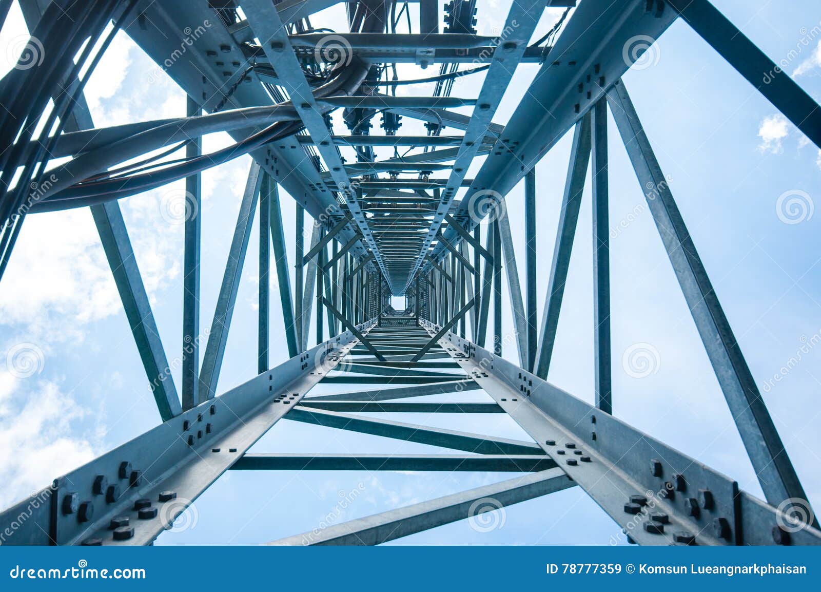 Look Up View Under Telecom Tower Stock Image - Image of energetic ...