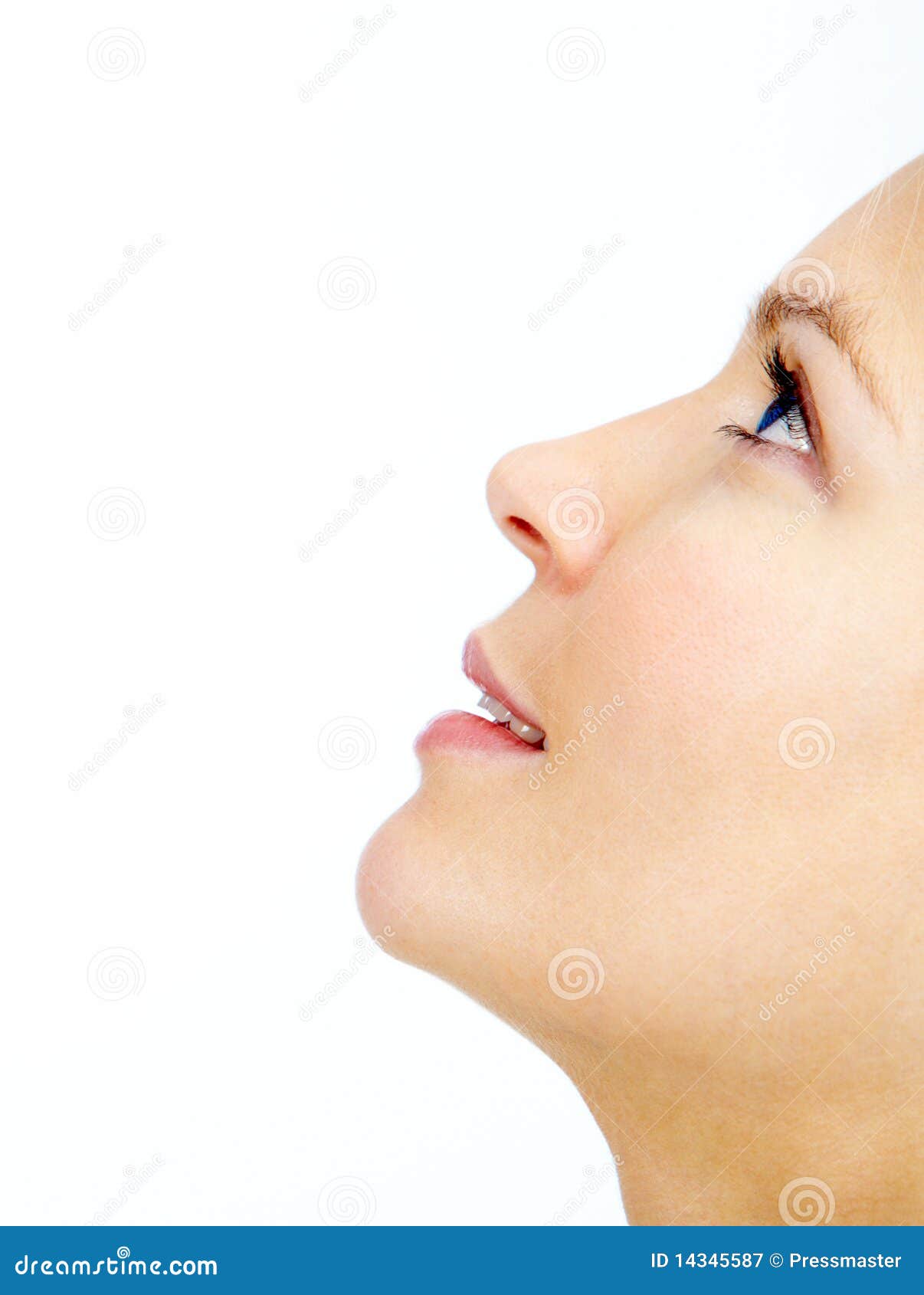 Look upwards stock image. Image of eyelashes, female - 14345587