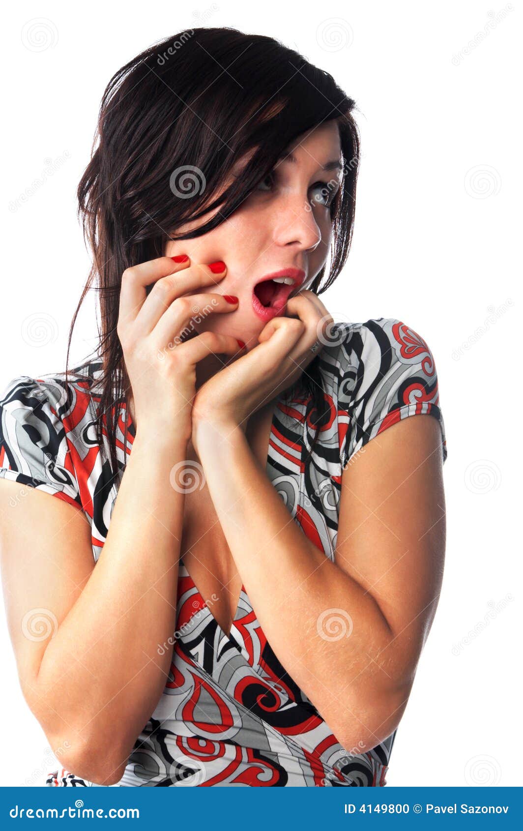 Look in wide-eyed stock photo. Image of fear, beautiful - 4149800