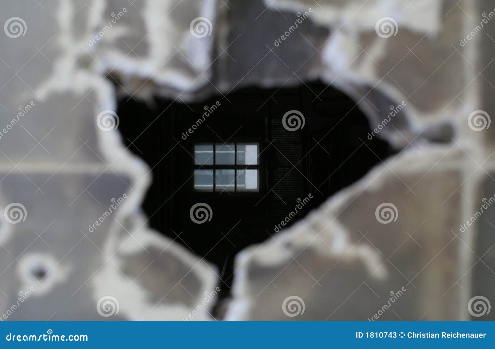Look on a Window through Broken One Stock Image - Image of fall, ruin ...