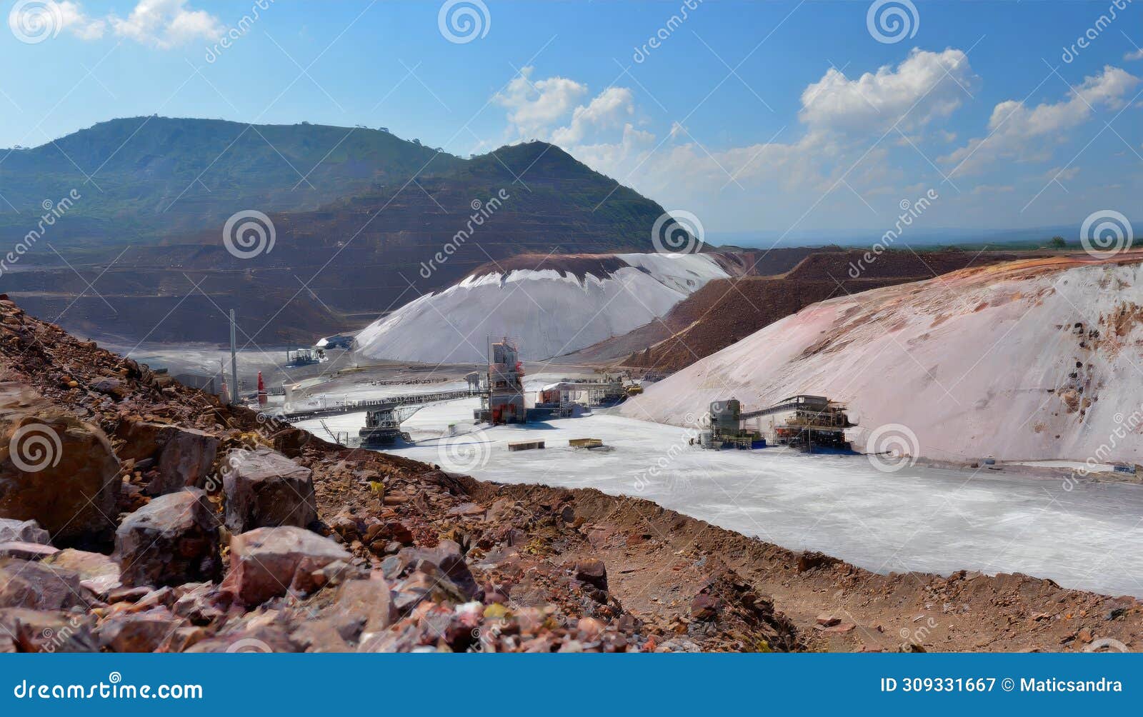 Large Lithium Mine. Generated with AI Stock Illustration - Illustration ...