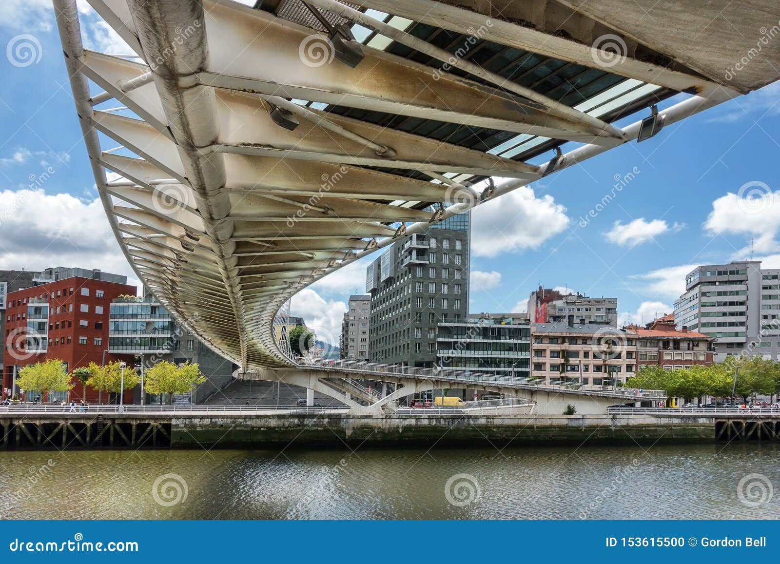 Zubizuri bridge in Bilbao editorial image. Image of europe - 153615500
