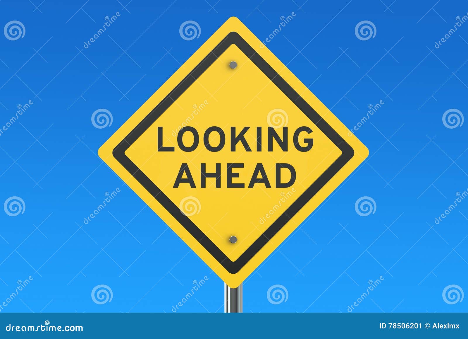 Looking Ahead road sign stock illustration. Illustration of ...