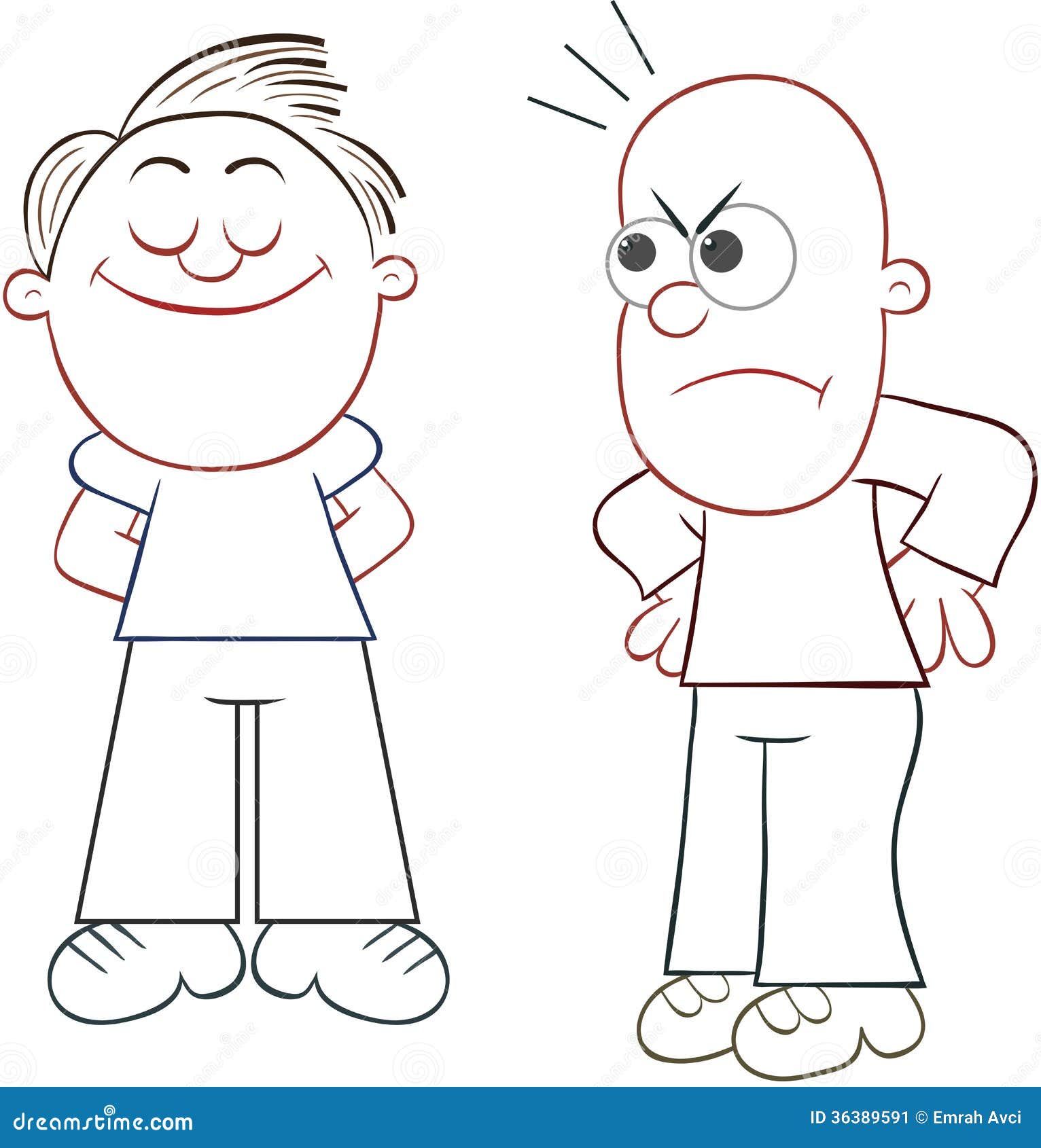 Angry Man With Shaved Head Shouting And Pointing Vector Illustration ...