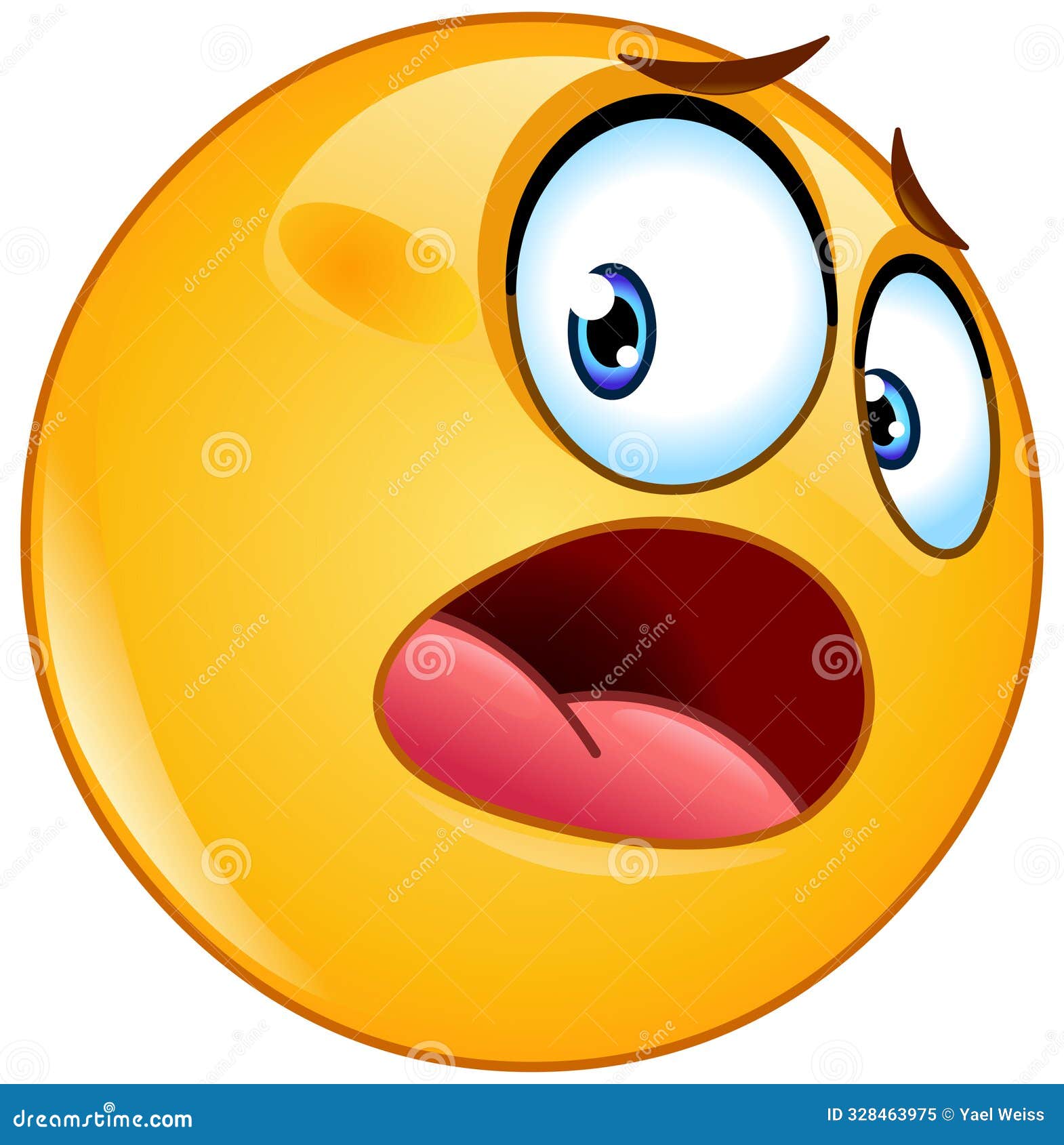 Looking Back in Horror Emoticon Stock Vector - Illustration of horror ...