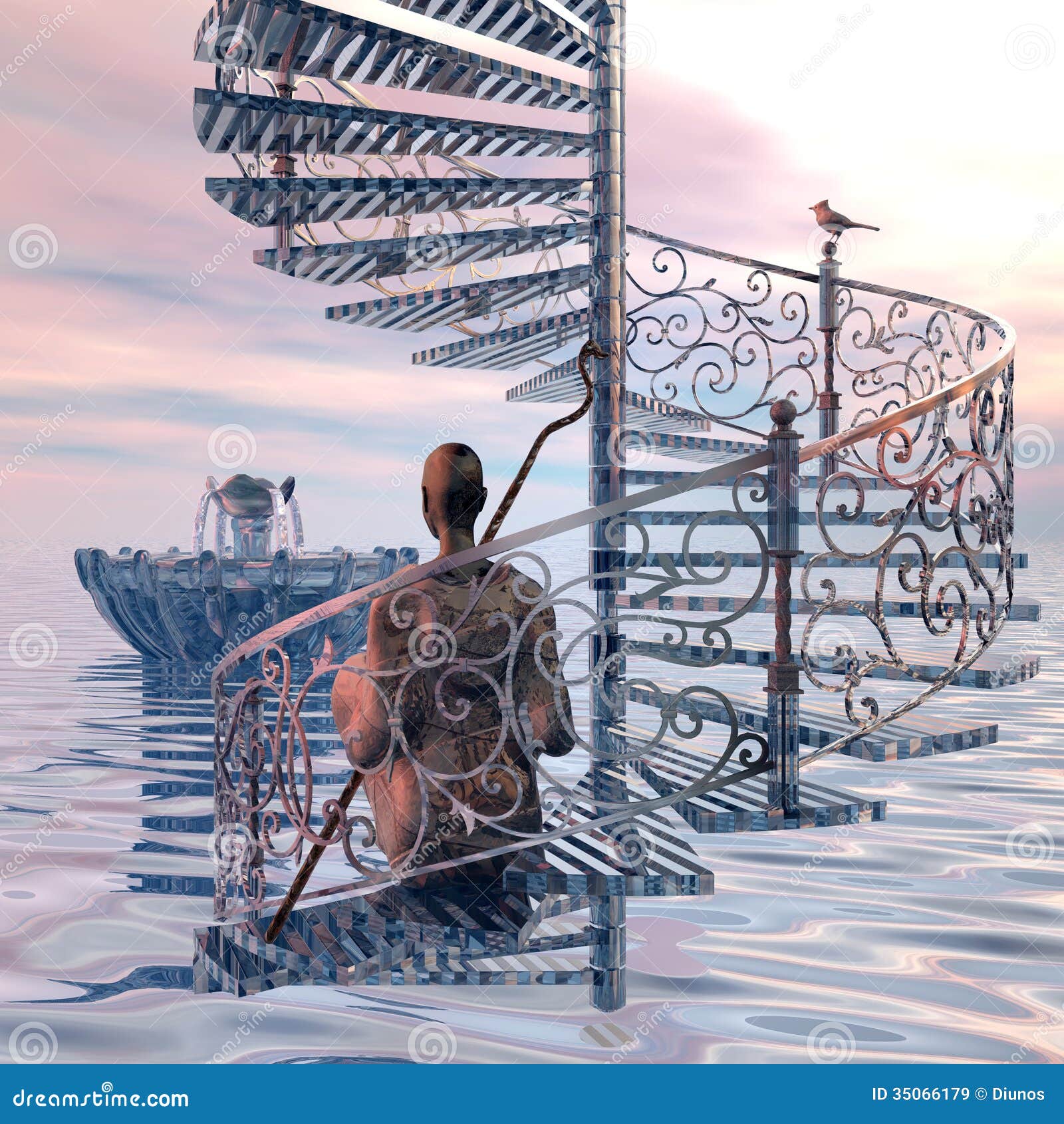 Looking back stock illustration. Illustration of fantasy - 35066179