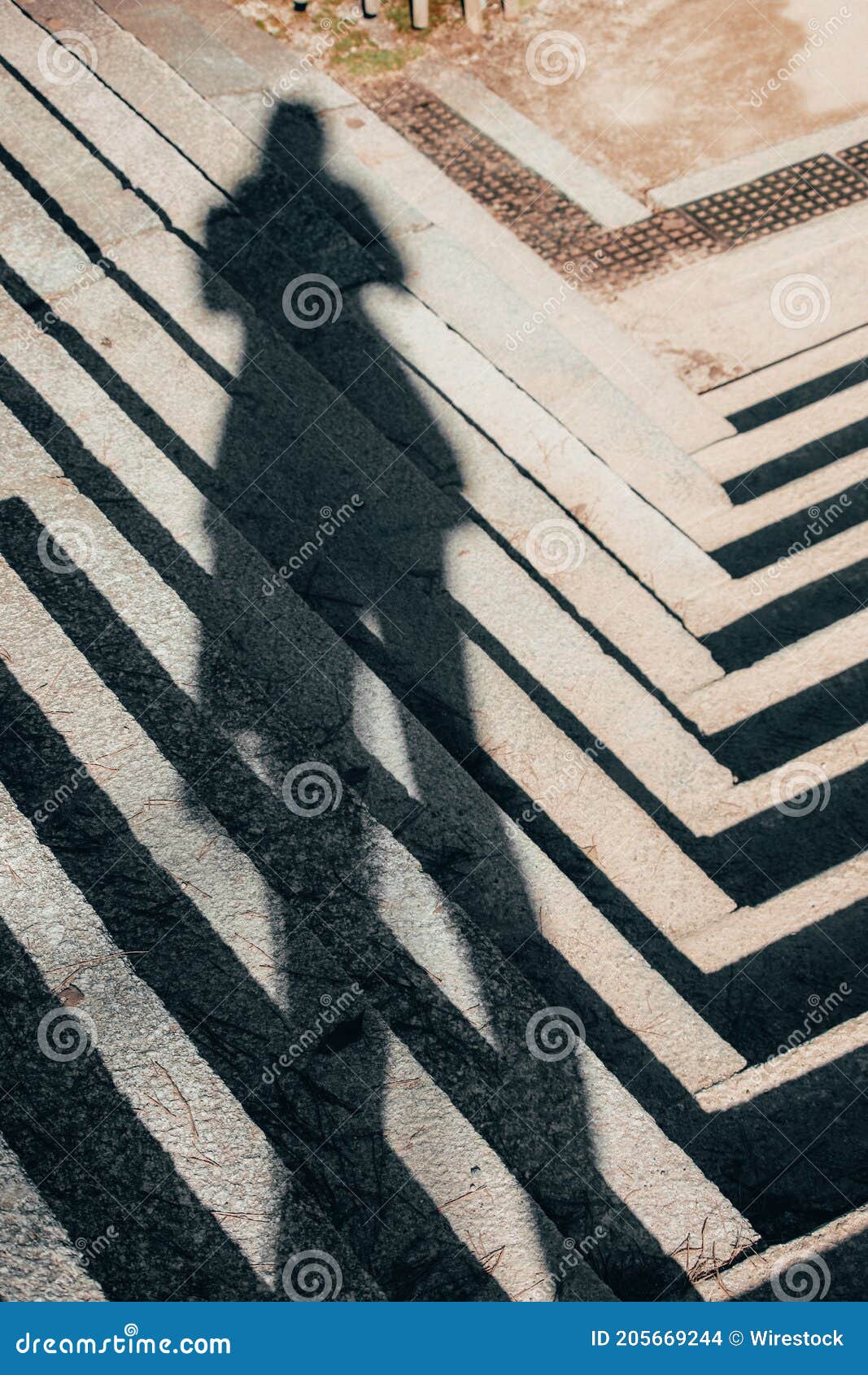 Looking Back on a Shadow Over Steps Stock Photo - Image of outline ...