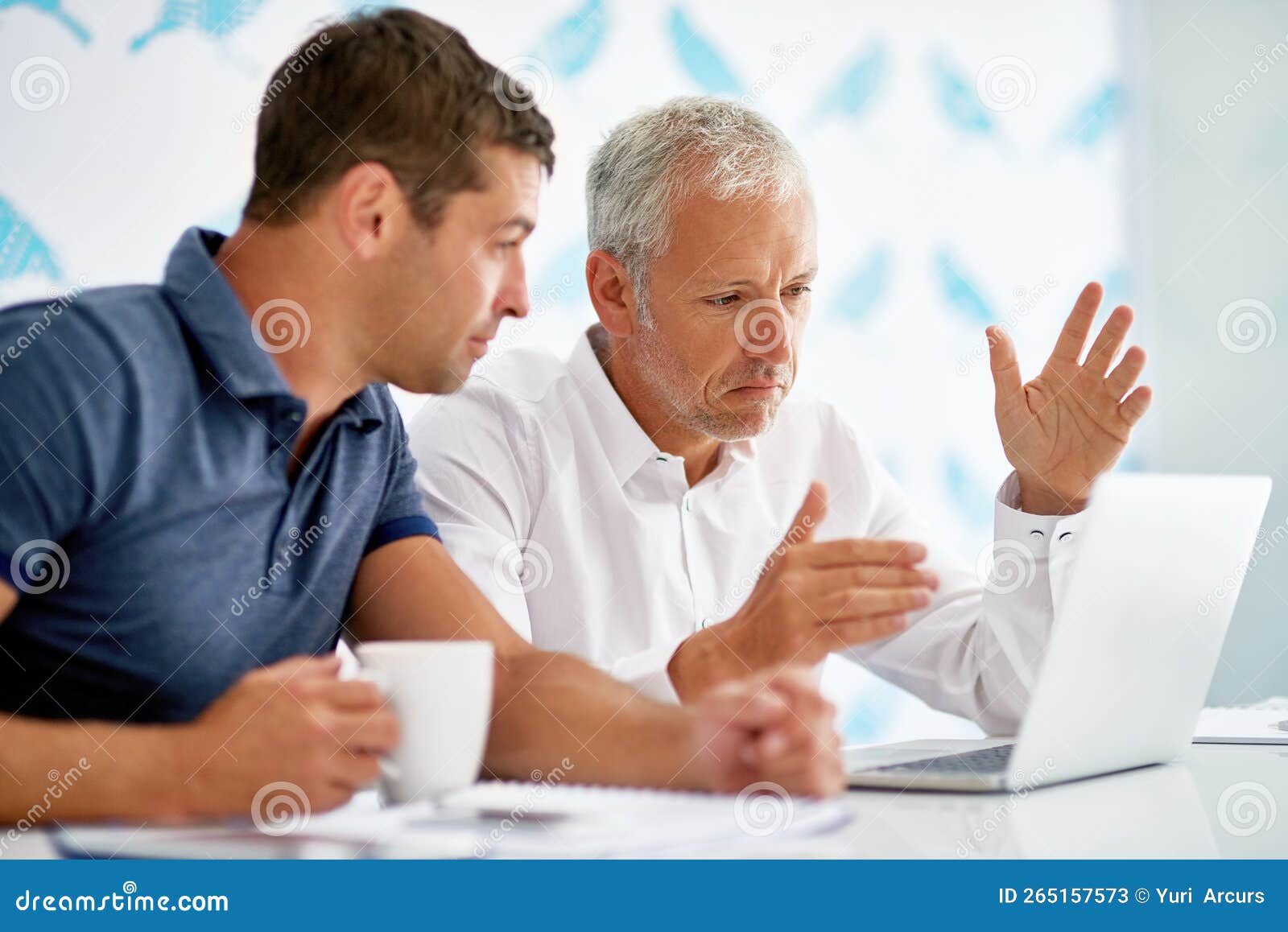Looking at the Bigger Picture. Two Men Working in the Office. Stock ...