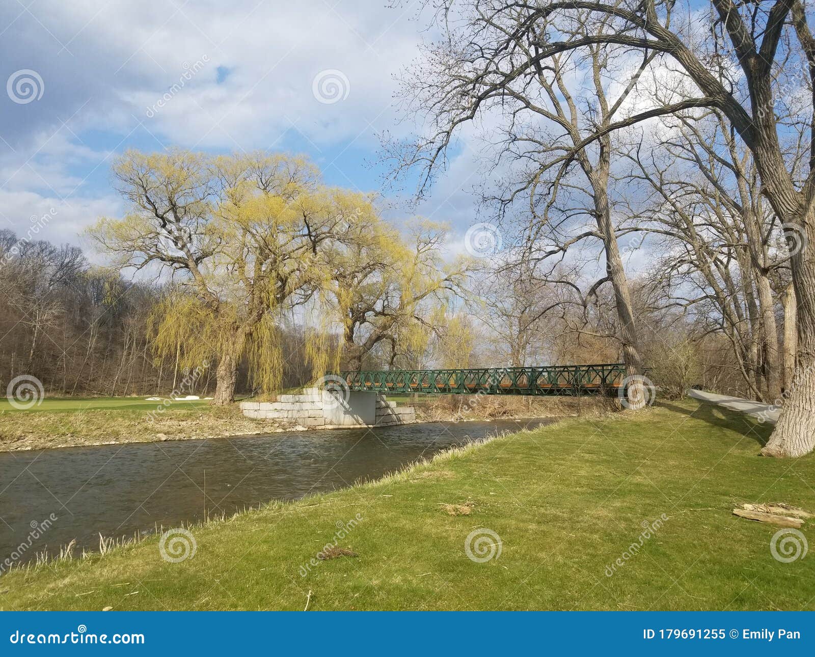 Looking at a Bridge from a Distance Stock Image - Image of water ...
