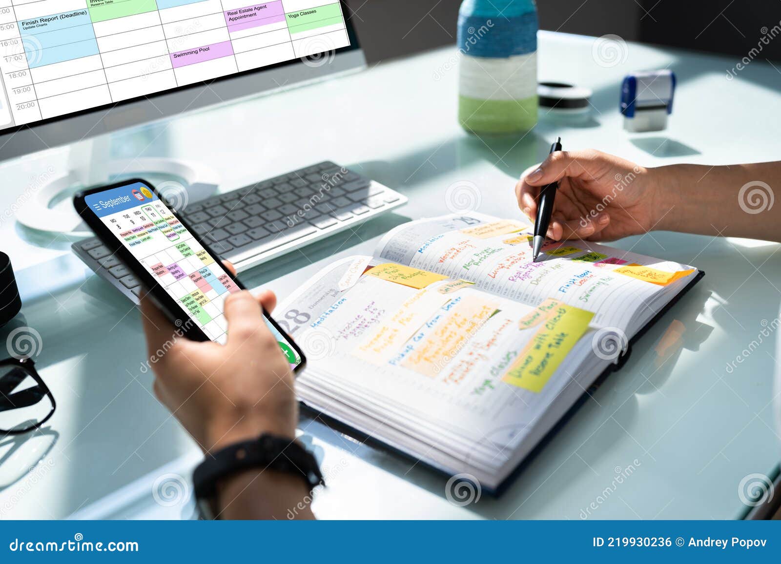 Looking at Calendar Schedule and Agenda Stock Photo - Image of calendar ...