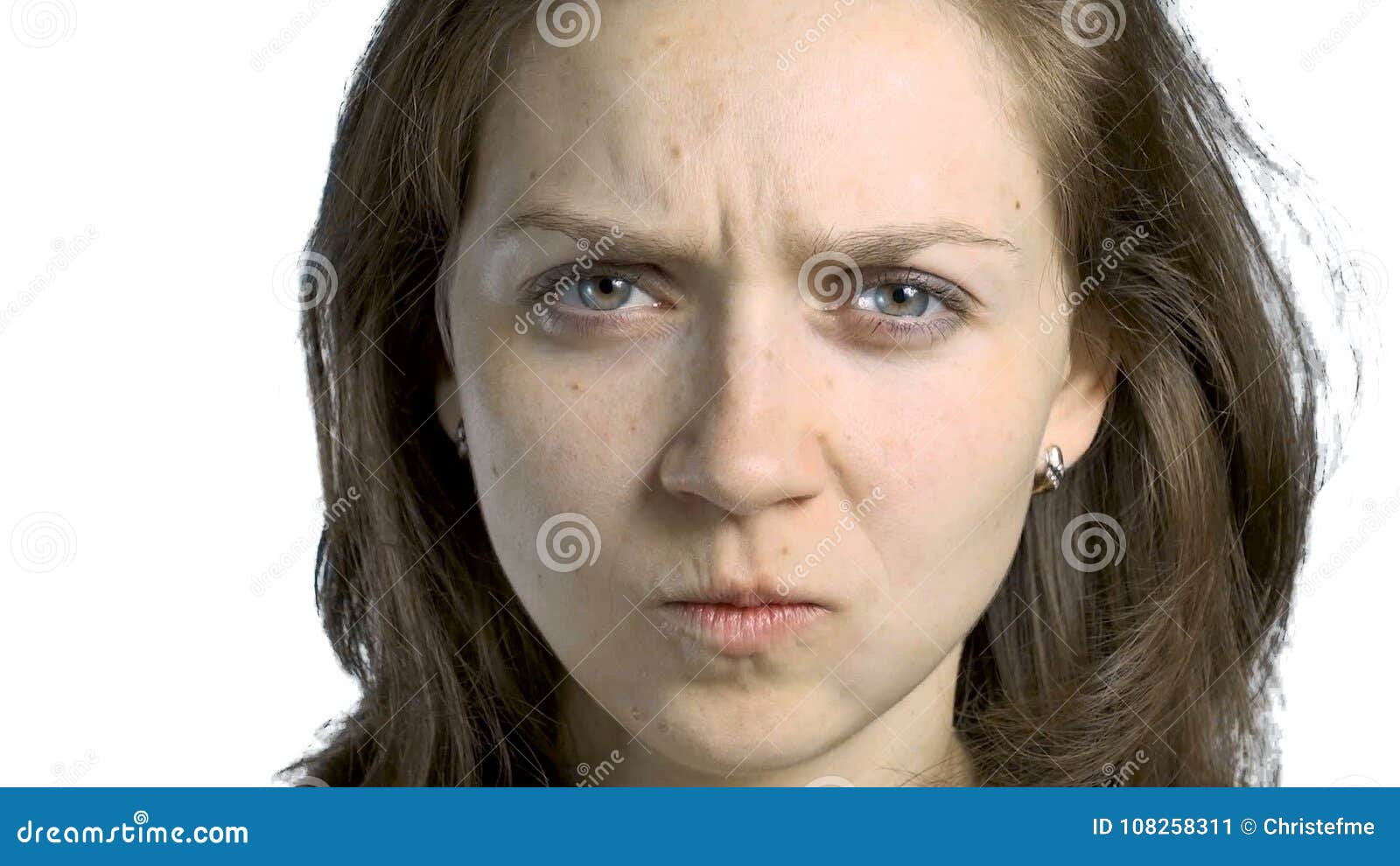 Looking at Camera Grumpy Woman Stock Video - Video of close, isolated ...