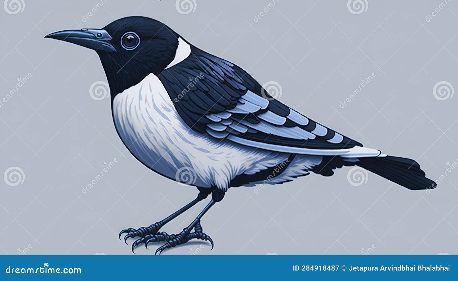 Looking for a Cartoonish Style Drawing of a Magpie, AI Generative ...