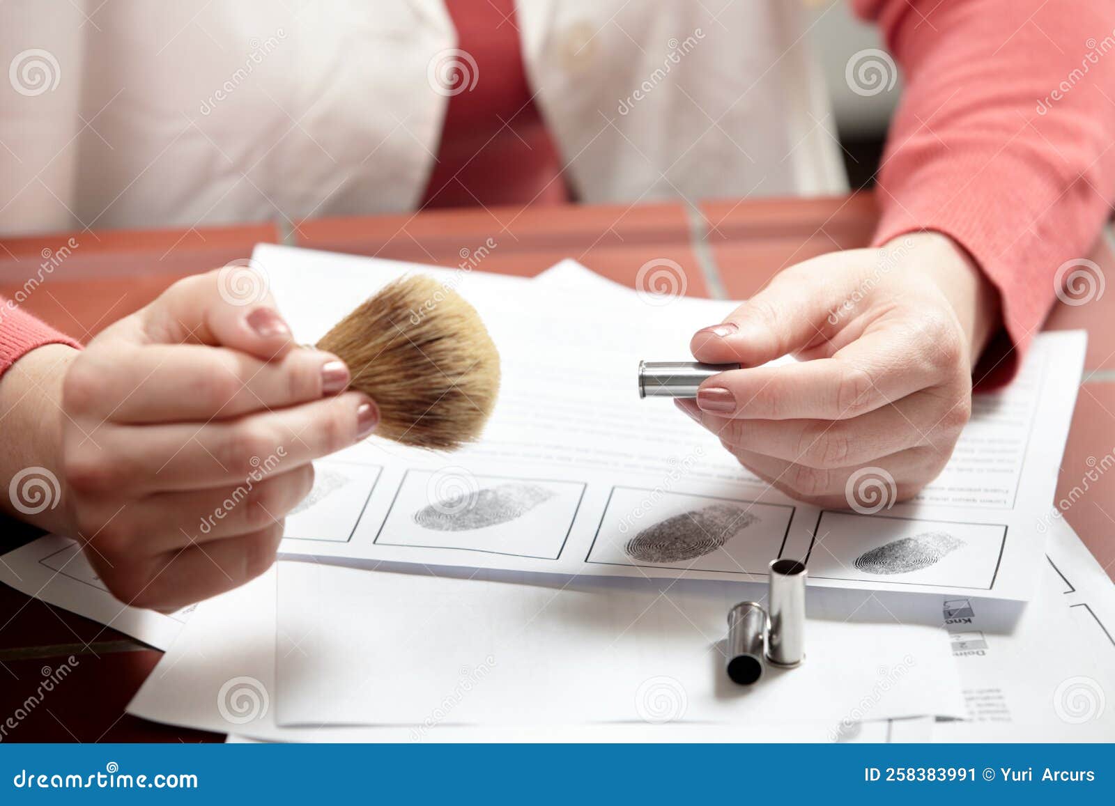 Looking for Clues...a Forensic Scientist at Work with a Brush and Print ...
