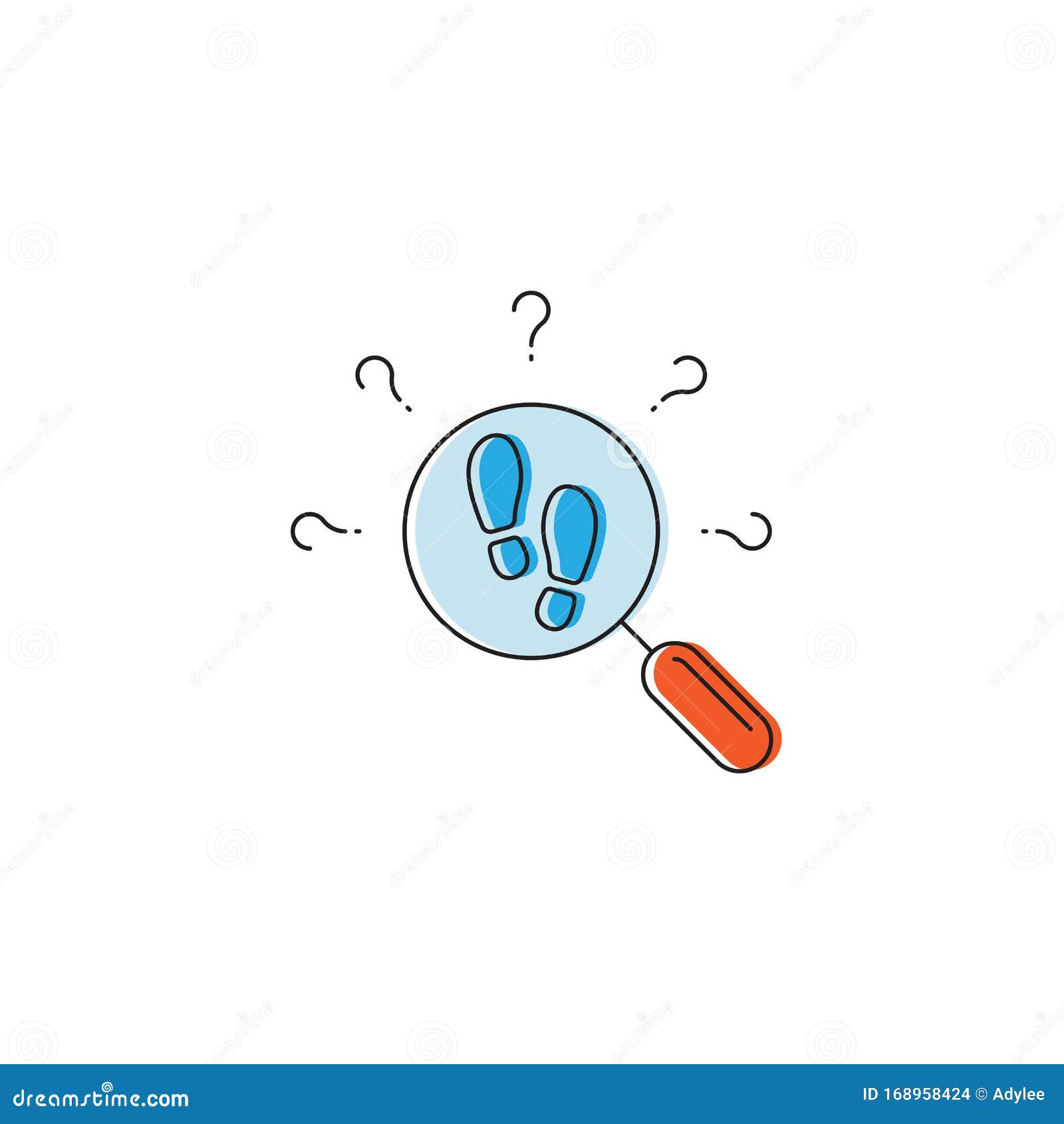 Looking For Clues Outline Icon Vector Illustration | CartoonDealer.com ...