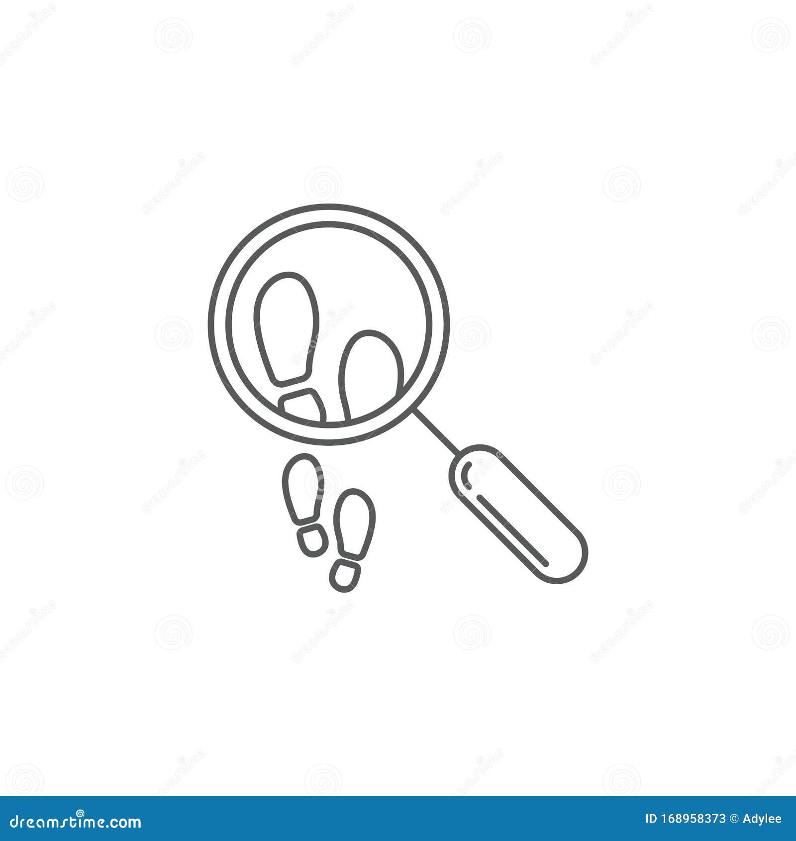 Looking For Clues Outline Icon Vector Illustration | CartoonDealer.com ...