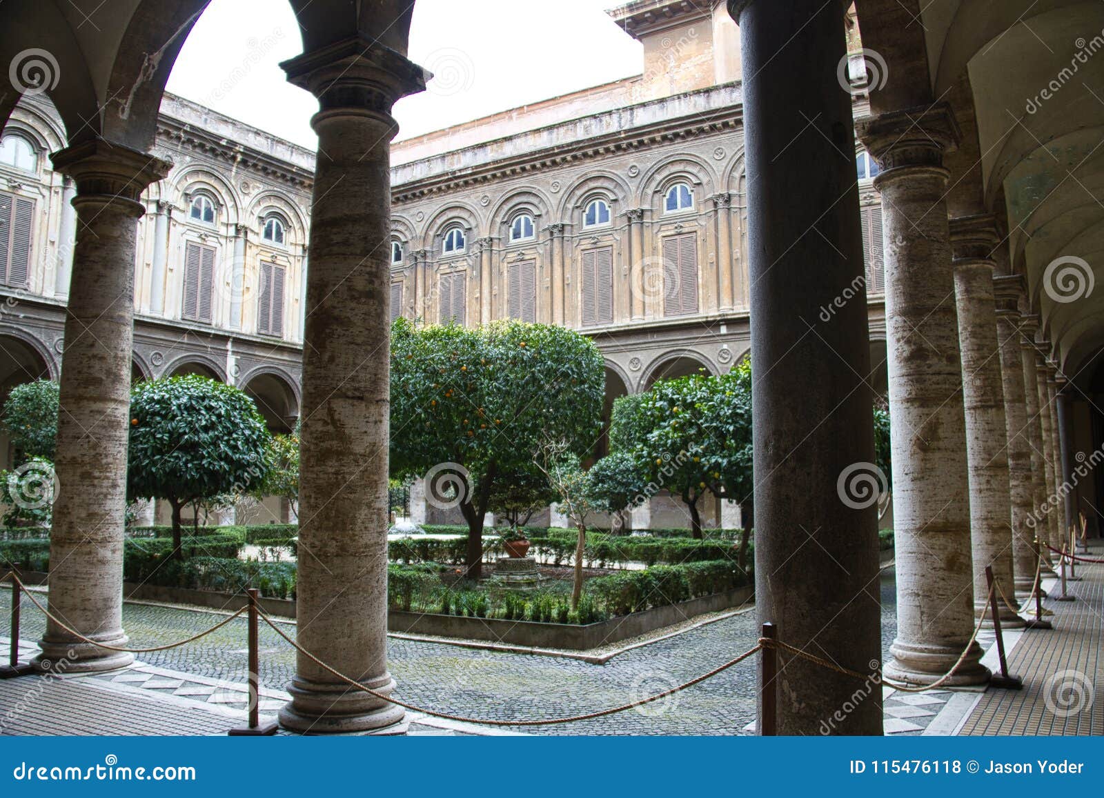 Courtyard in Rome stock photo. Image of rome, architectural - 115476118