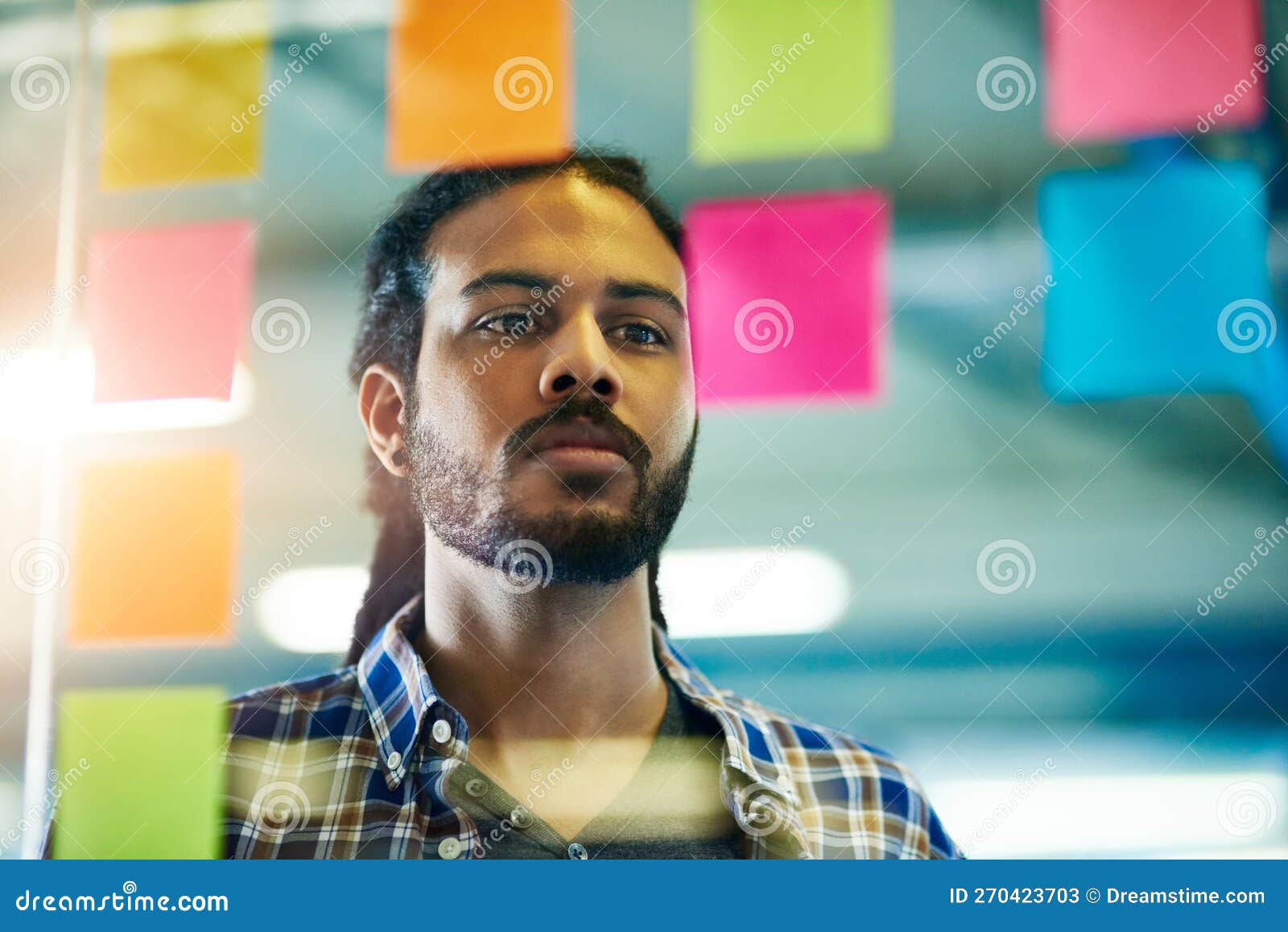 Looking at Creativity Logically. a Young Man Having a Brainstorming ...