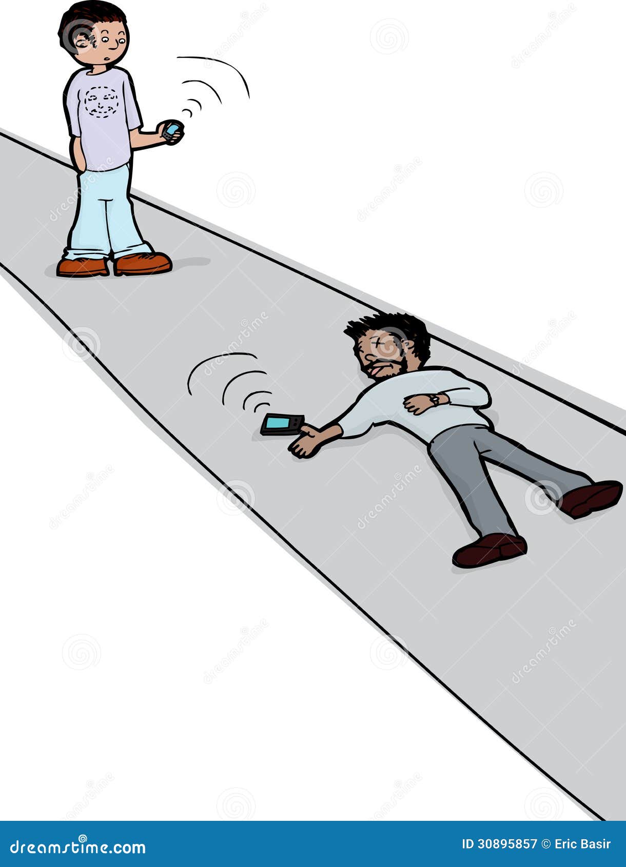 Looking at Dead Man with Phone Stock Vector - Illustration of call ...