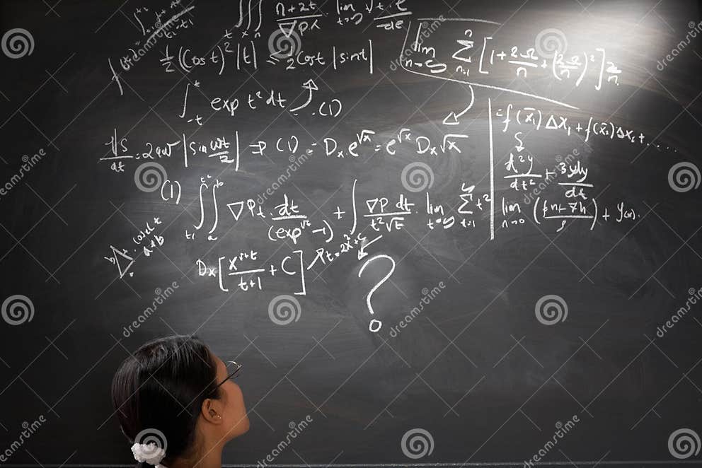 Looking at Difficult Complex Equation Stock Image - Image of head ...