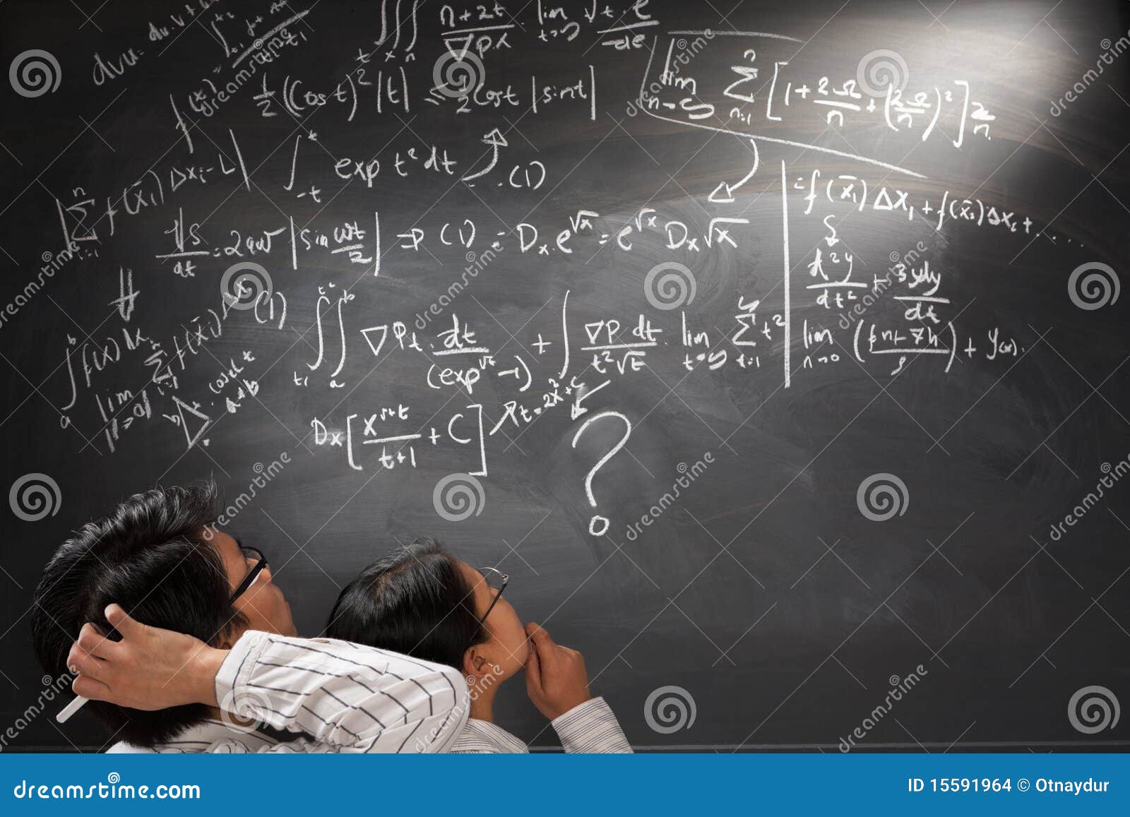 Looking at Difficult Complex Equation Stock Photo - Image of woman ...
