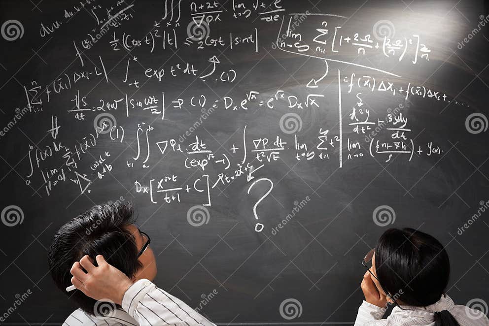 Looking at Difficult Complex Equation Stock Image - Image of ...