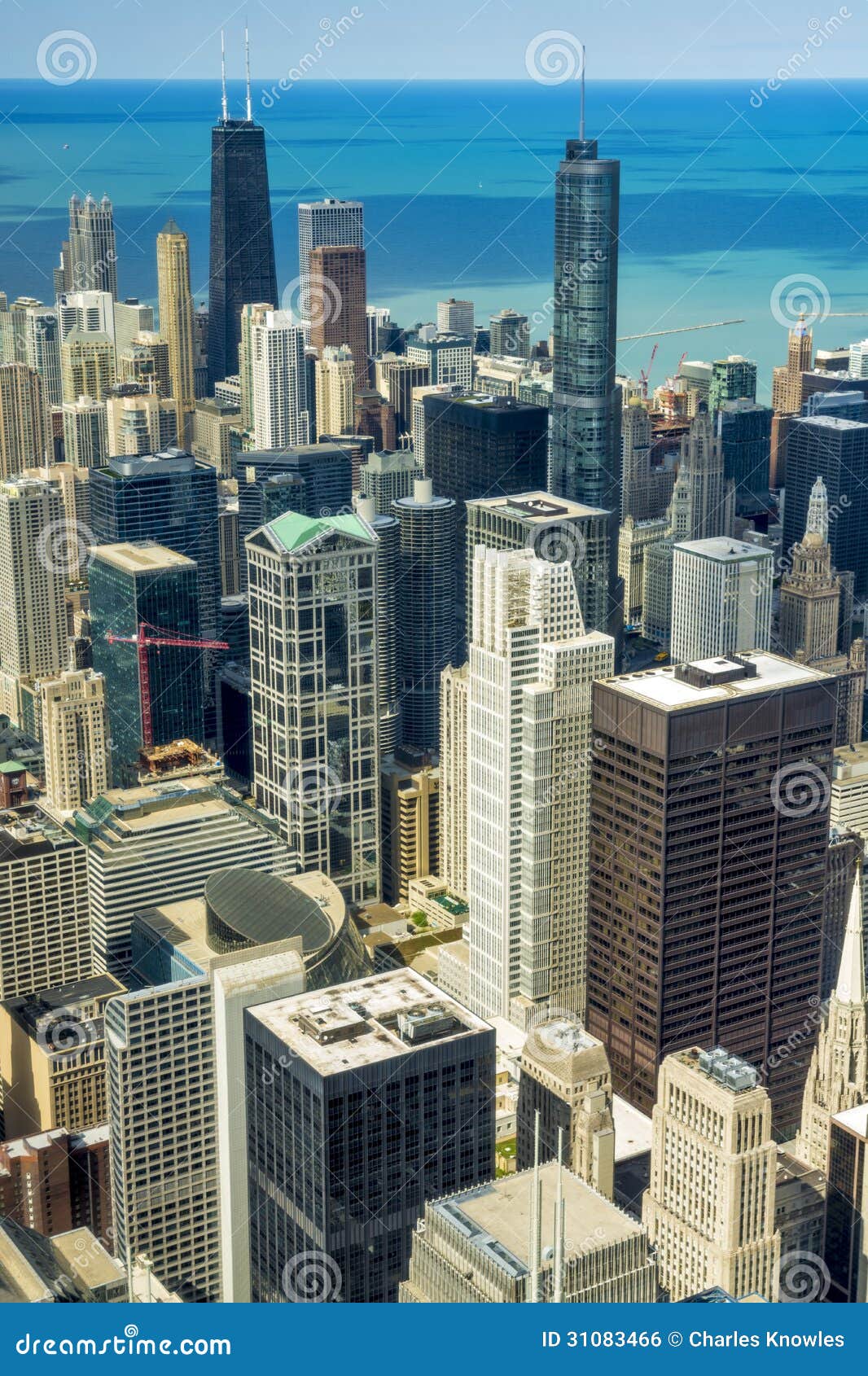 Looking Down on Buildings in Chicago Illinois Stock Photo - Image of ...