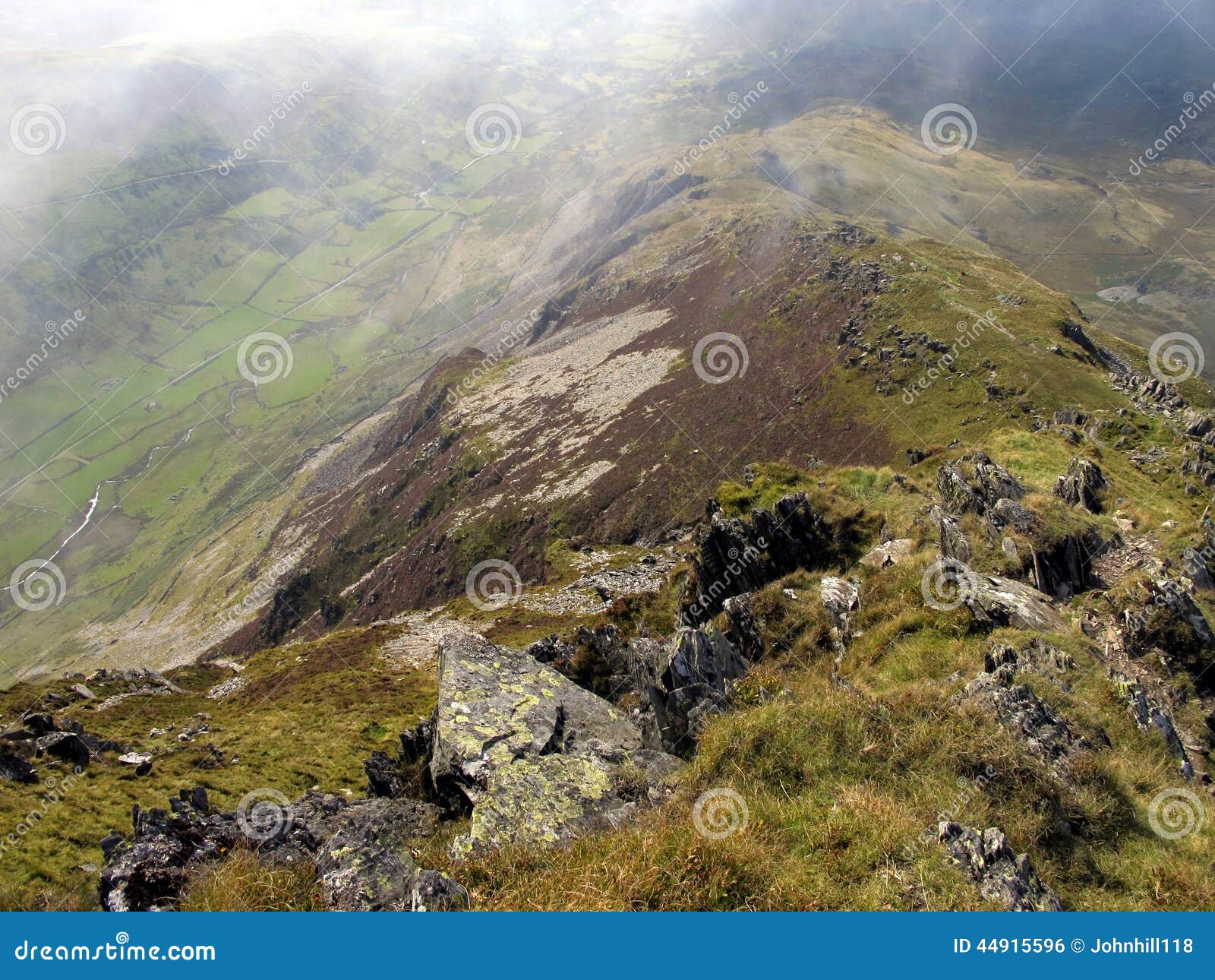 Looking Down Cnicht, Snowdonia, Wales. Stock Photo - Image of river ...