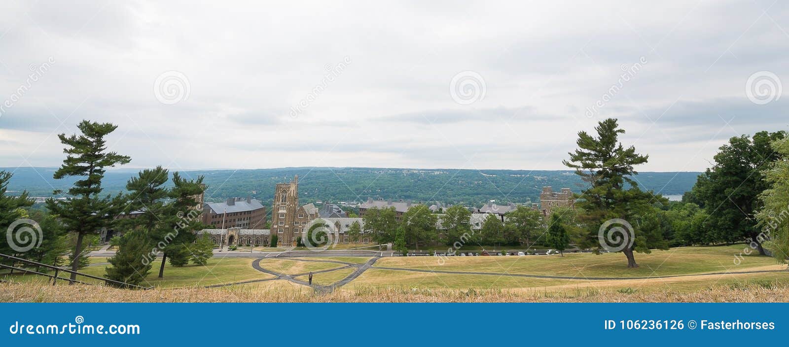 Looking Down at Cornell from the Hilltop. Stock Photo - Image of ...