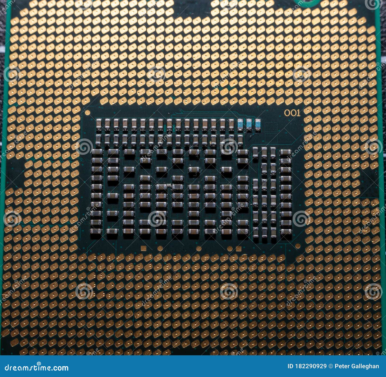 Looking Down at the Cpu Socket Gold Plates on the Cpu Stock Image ...