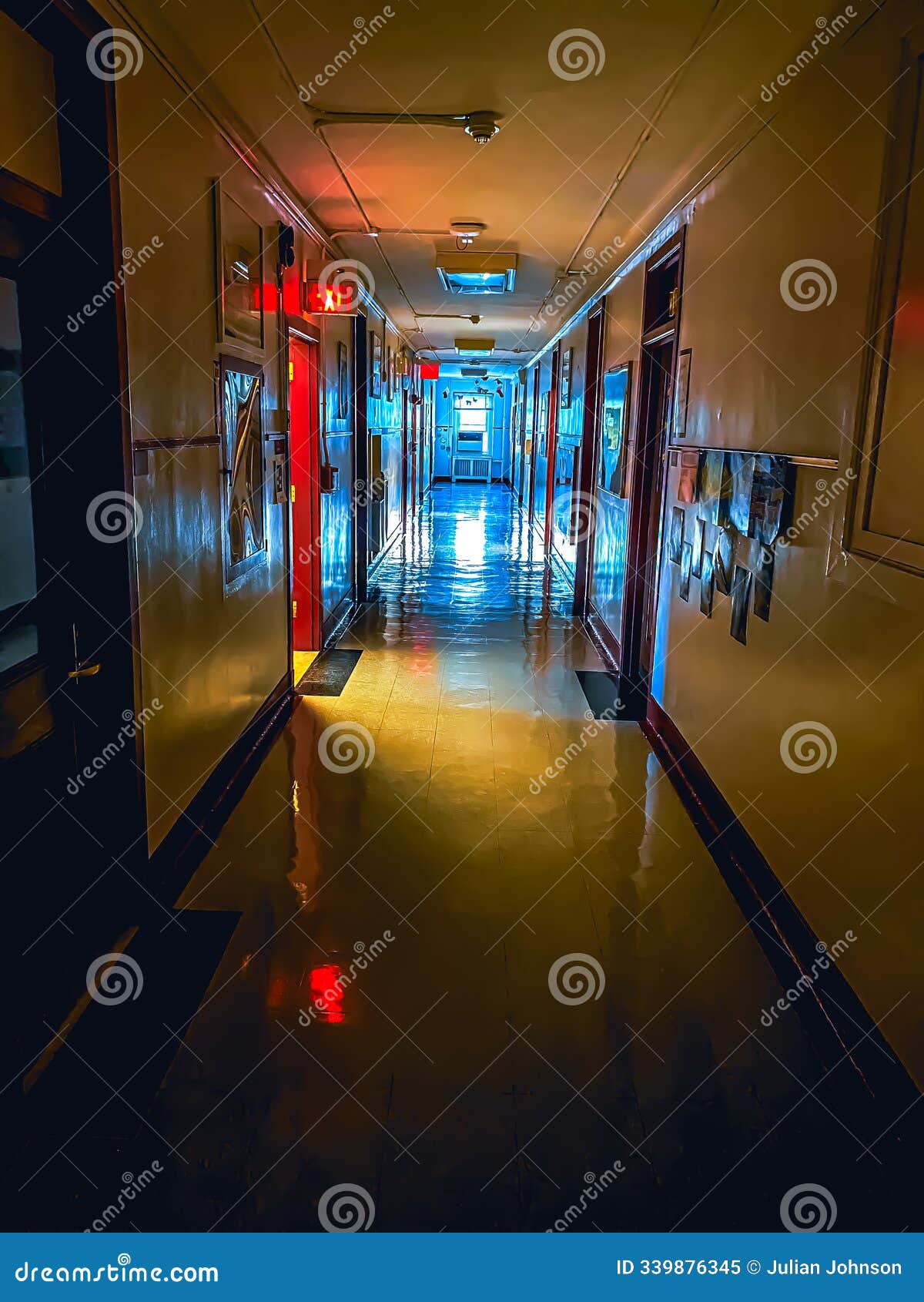 Looking Down the Dark Hallway. Stock Image - Image of room, daytime ...