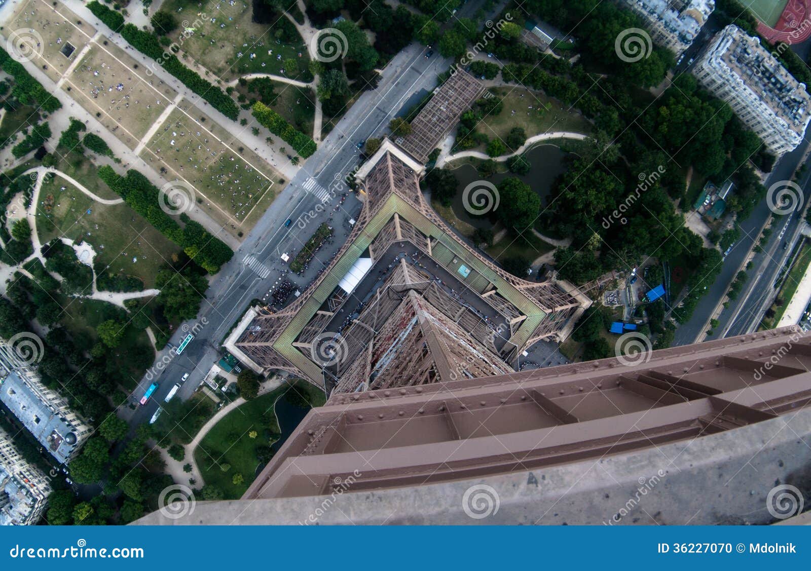 Looking Down the Eiffel Tower 2 Stock Photo - Image of horizontal ...