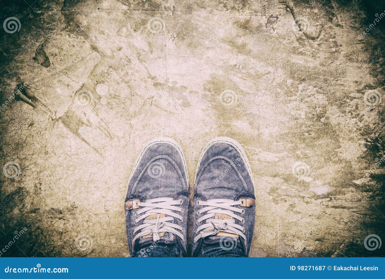 Looking Down on Feet Standing Alone, Stock Image - Image of board ...