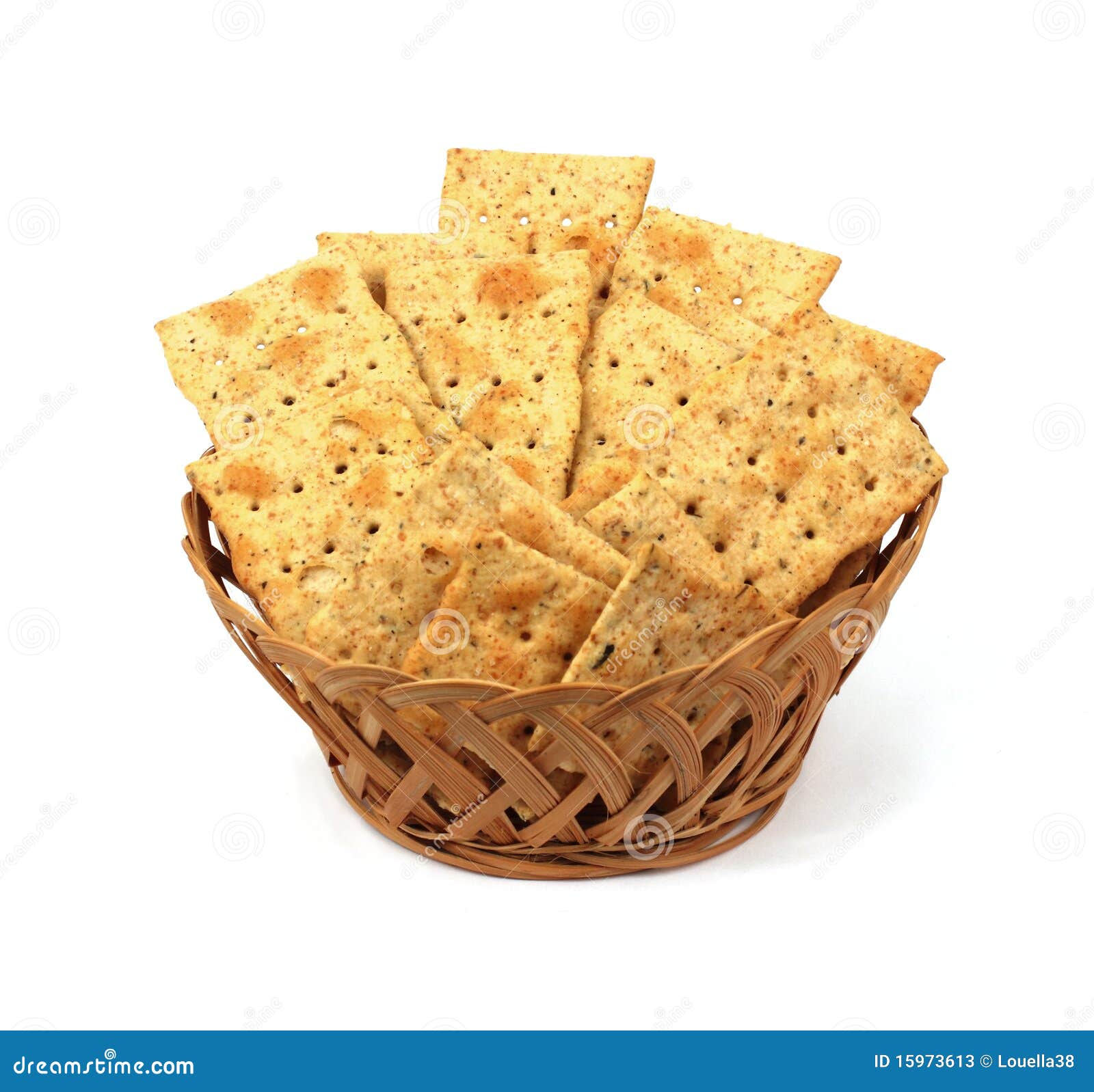 Looking Down on Flat Bread Crackers Stock Image - Image of basket ...