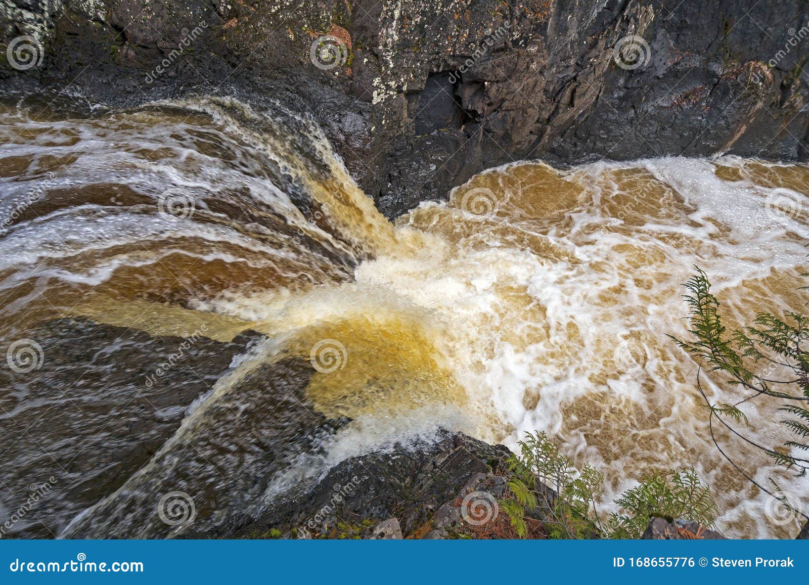 Looking Down on a Hidden Waterfall Stock Photo - Image of park ...