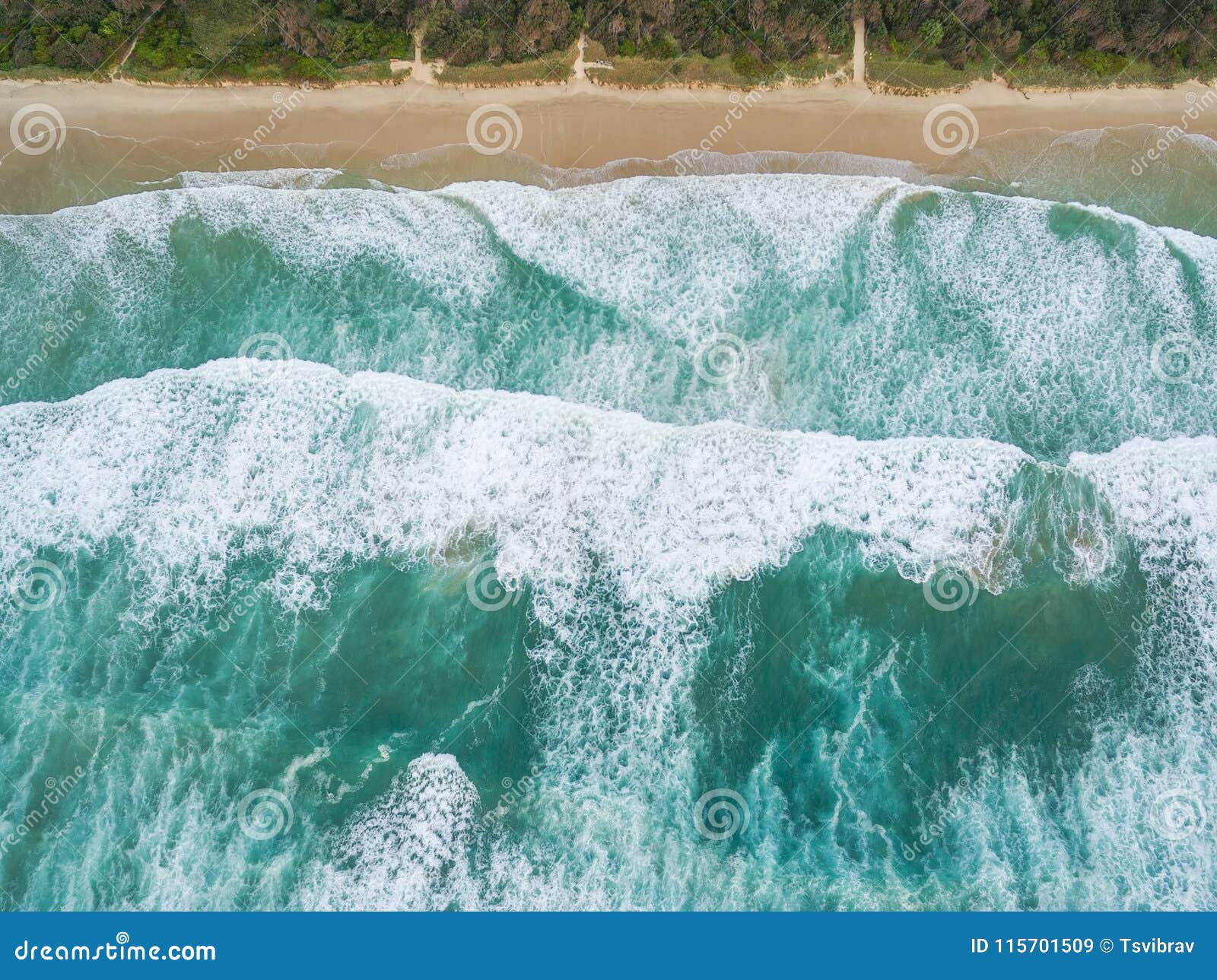 Large Ocean Waves Breaking on Sandy Beach. Stock Image - Image of ...